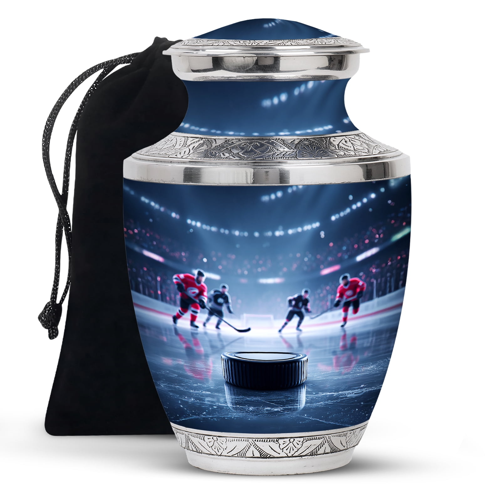 KARYLIZ Ice Hockey Funeral Urns For Adult Ashes Women - Navy Blue Large ...