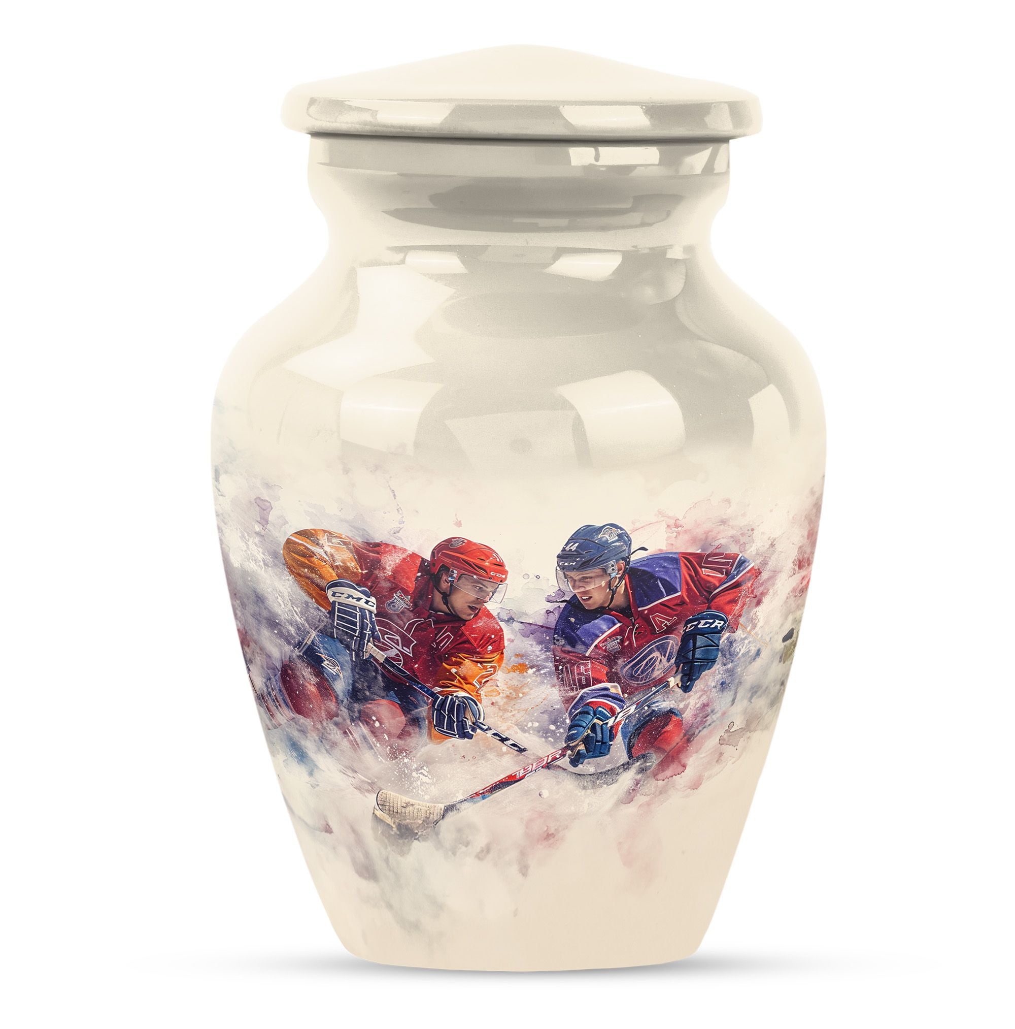 KARYLIZ Ice Hockey Urn - White Urn For Ashes For Women - Burial Small ...