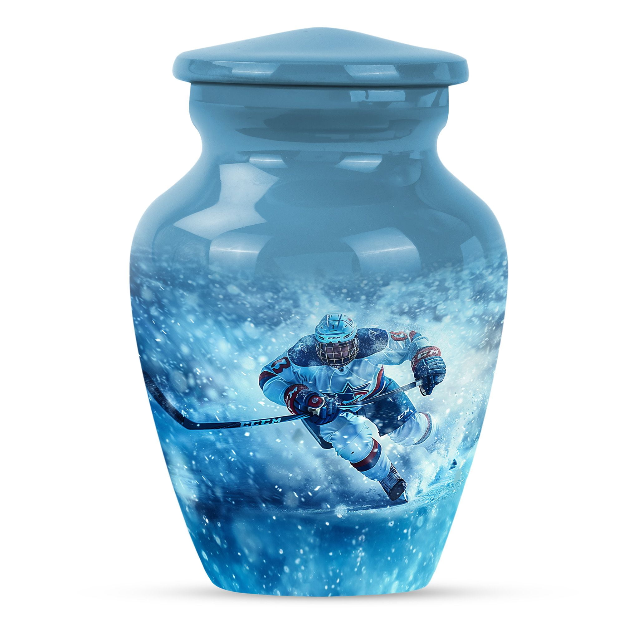 KARYLIZ Ice Hockey Urns For Human Ashes Adult Man - Blue Urns - Small ...