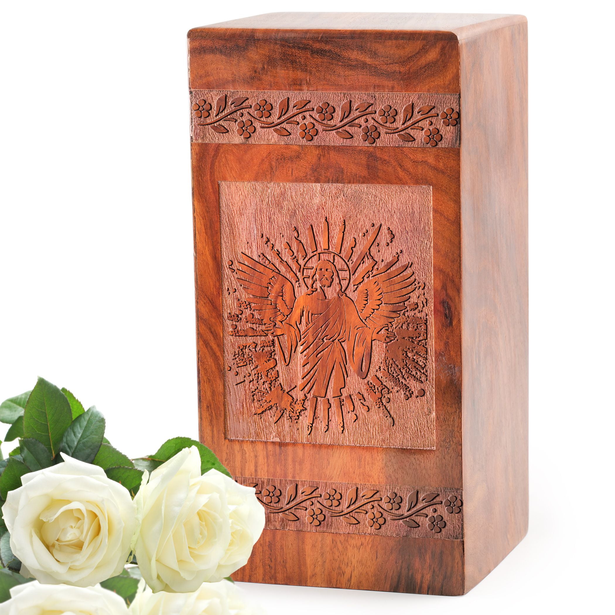KARYLIZ Jesus Christ Wooden Box Urns For Human Ashes Timeless Funeral ...