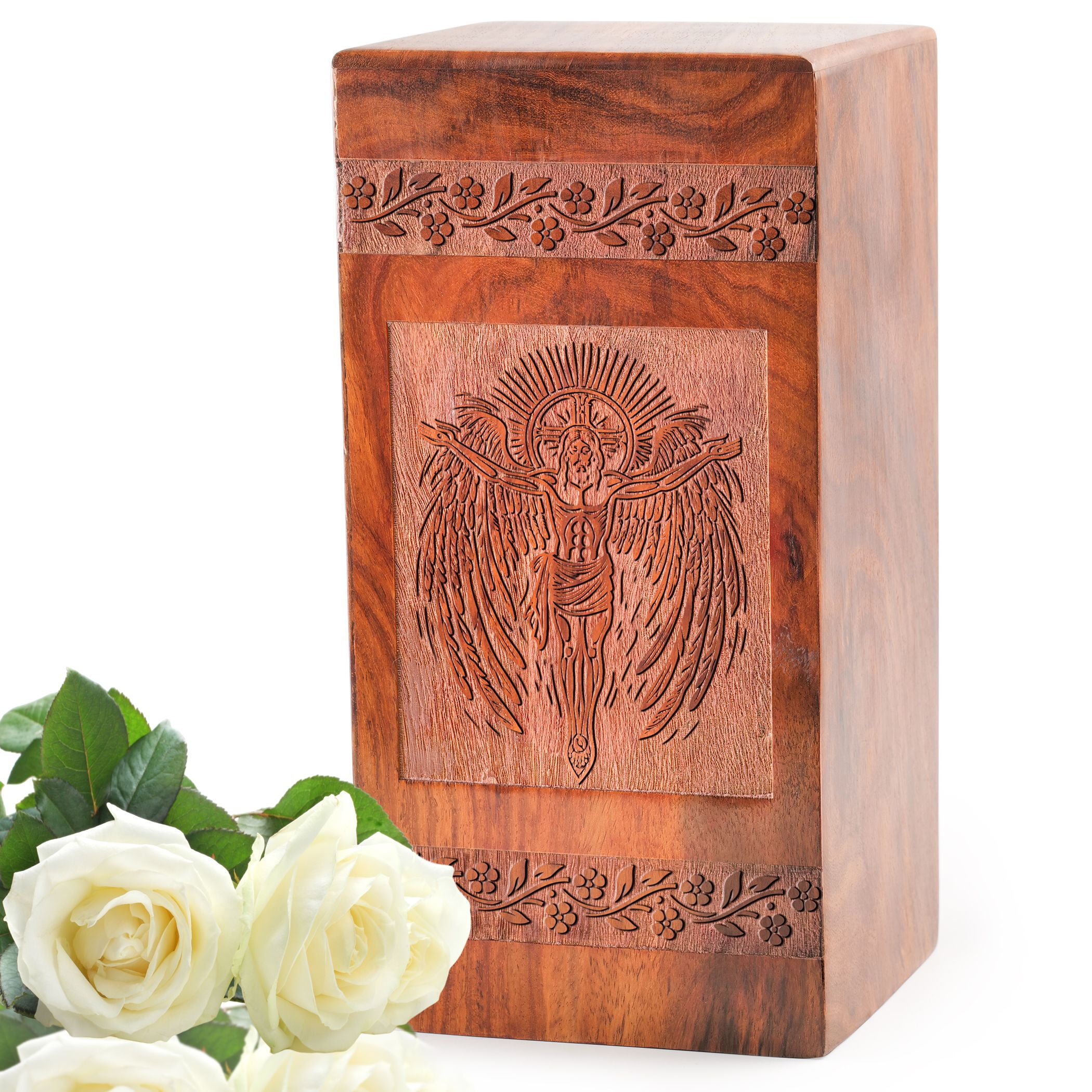 KARYLIZ Jesus Christ Wooden Urn Box For Human Ashes Classic Urn For ...