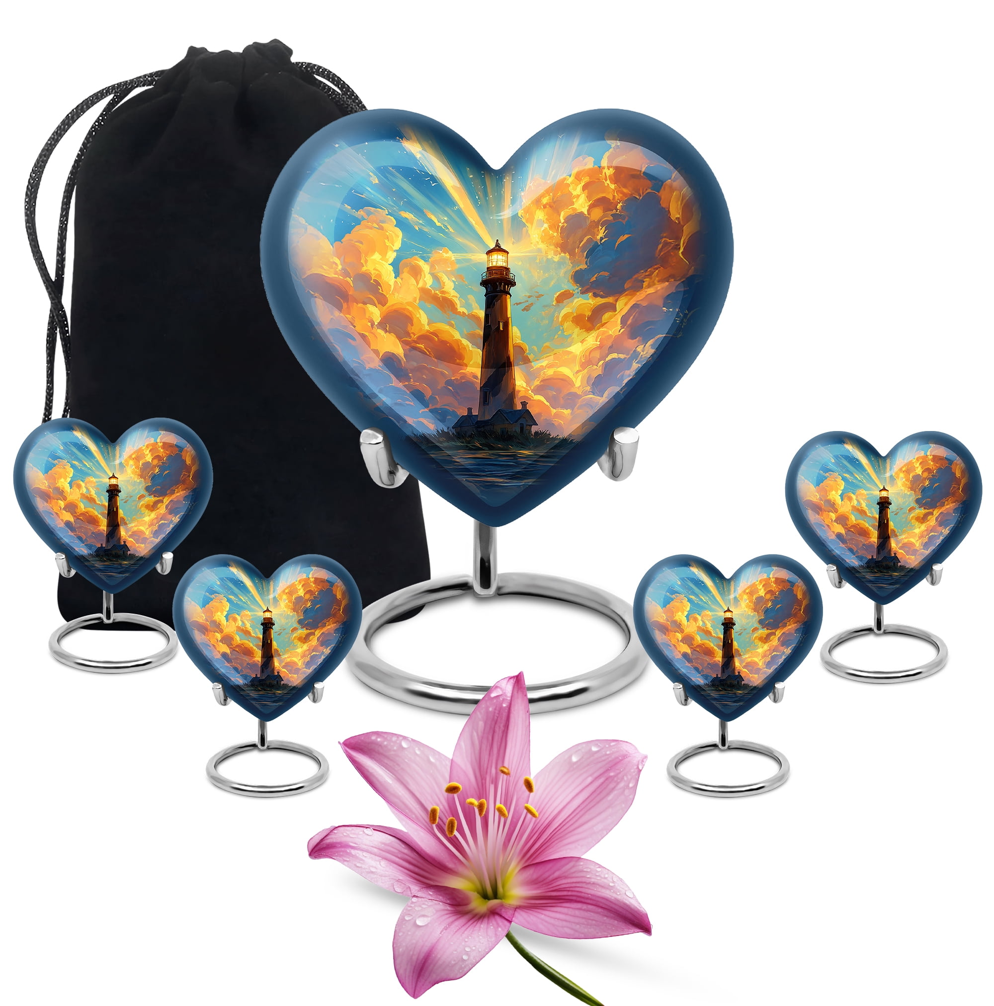 KARYLIZ Lighthouse Heart Cremation Keepsakes For Ashes, Heart Cremation ...