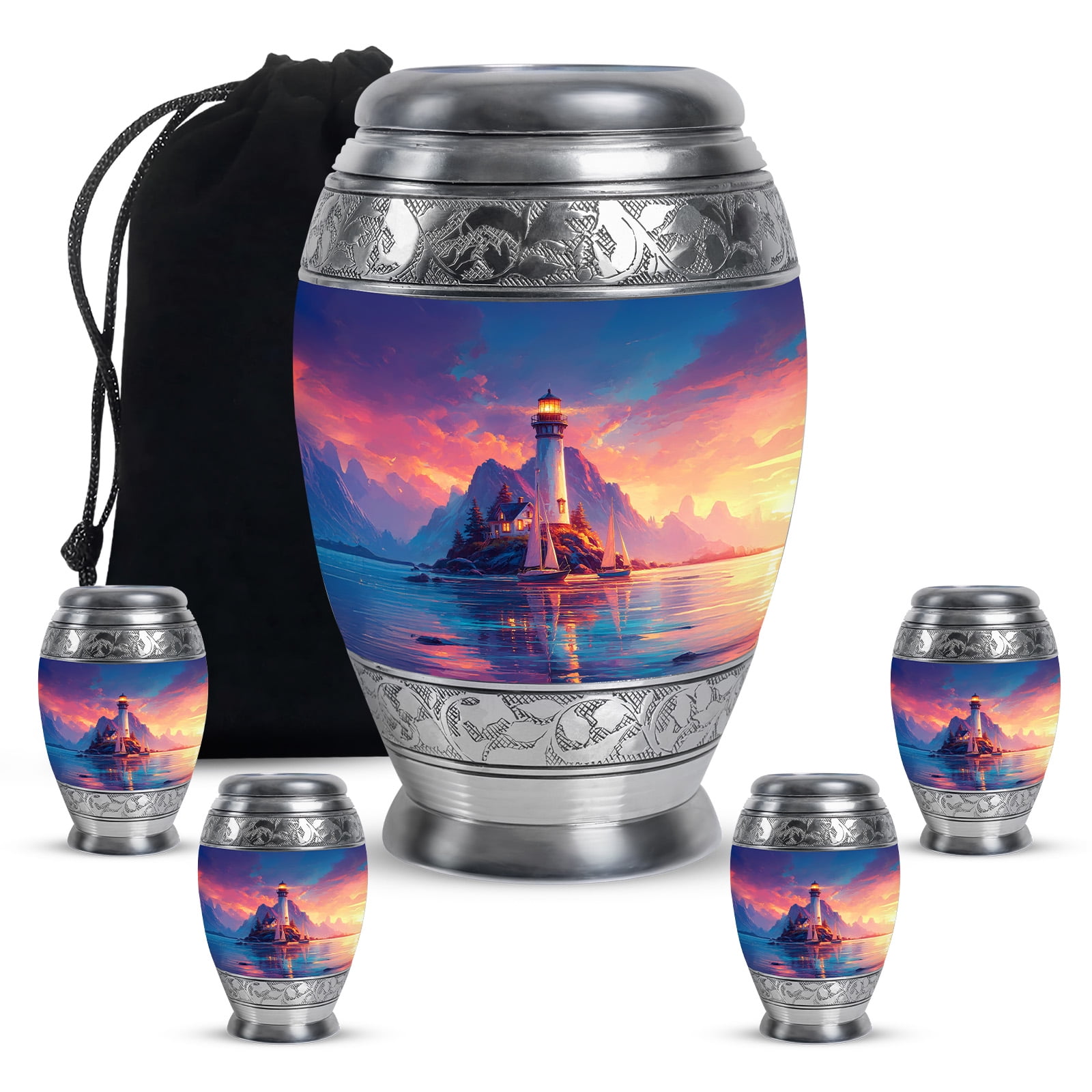 KARYLIZ Lighthouse Mini Keepsake Urns For Human Ashes, Cremation ...