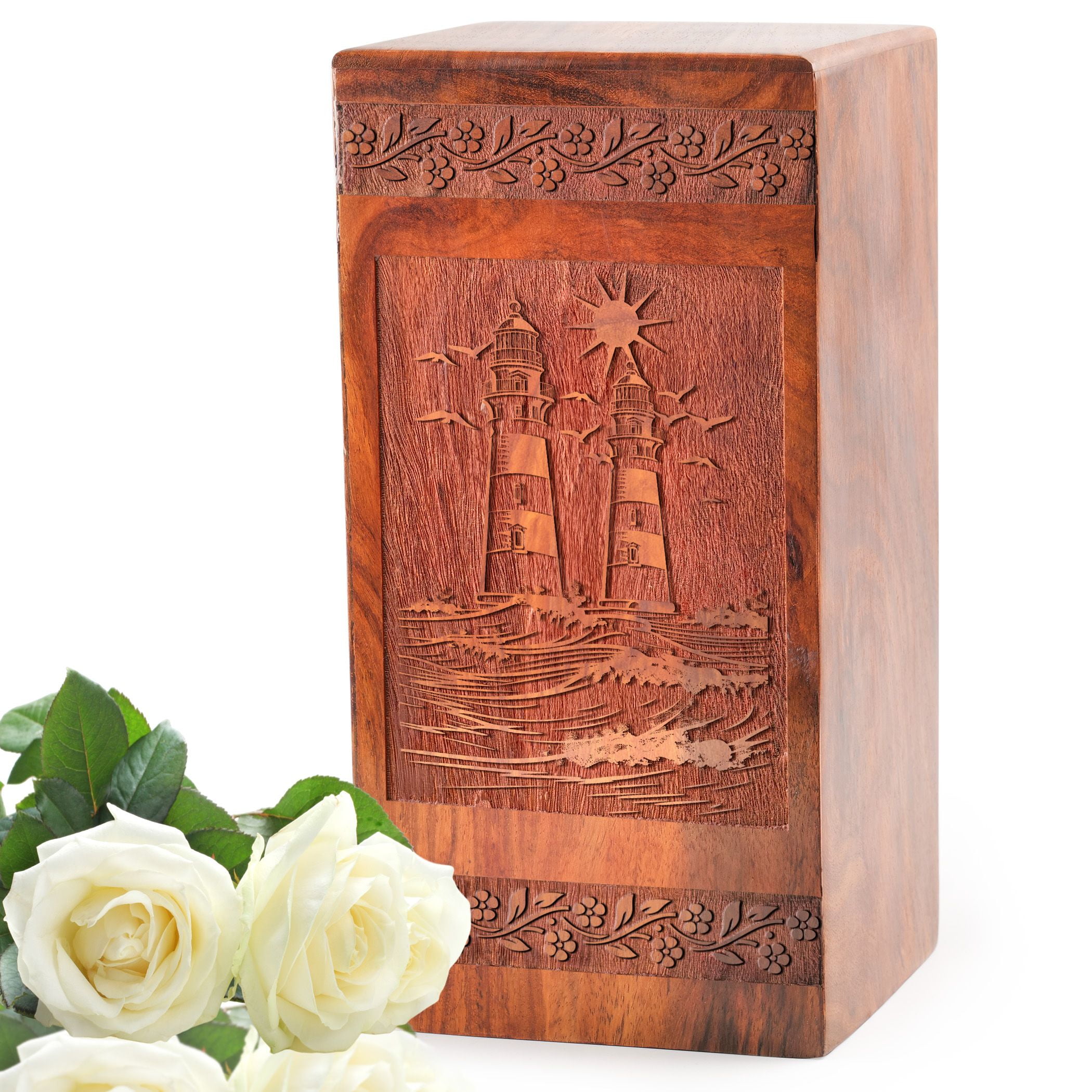 KARYLIZ Lighthouse Wooden Urn Box - Urns For Human Ashes Adult Female ...