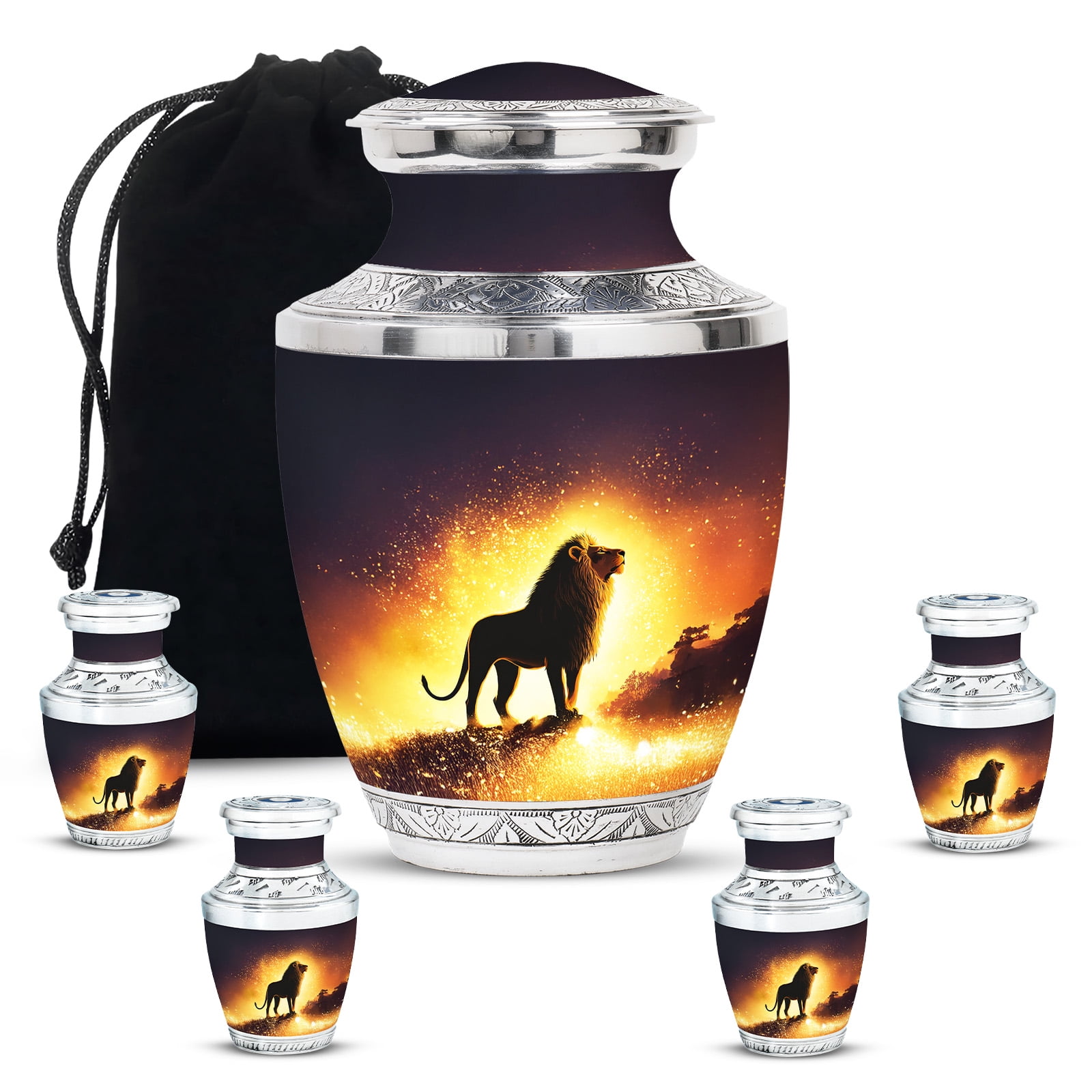 KARYLIZ Lion Cremation Urn for Human Ashes Women & Men - Keepsake Urns ...