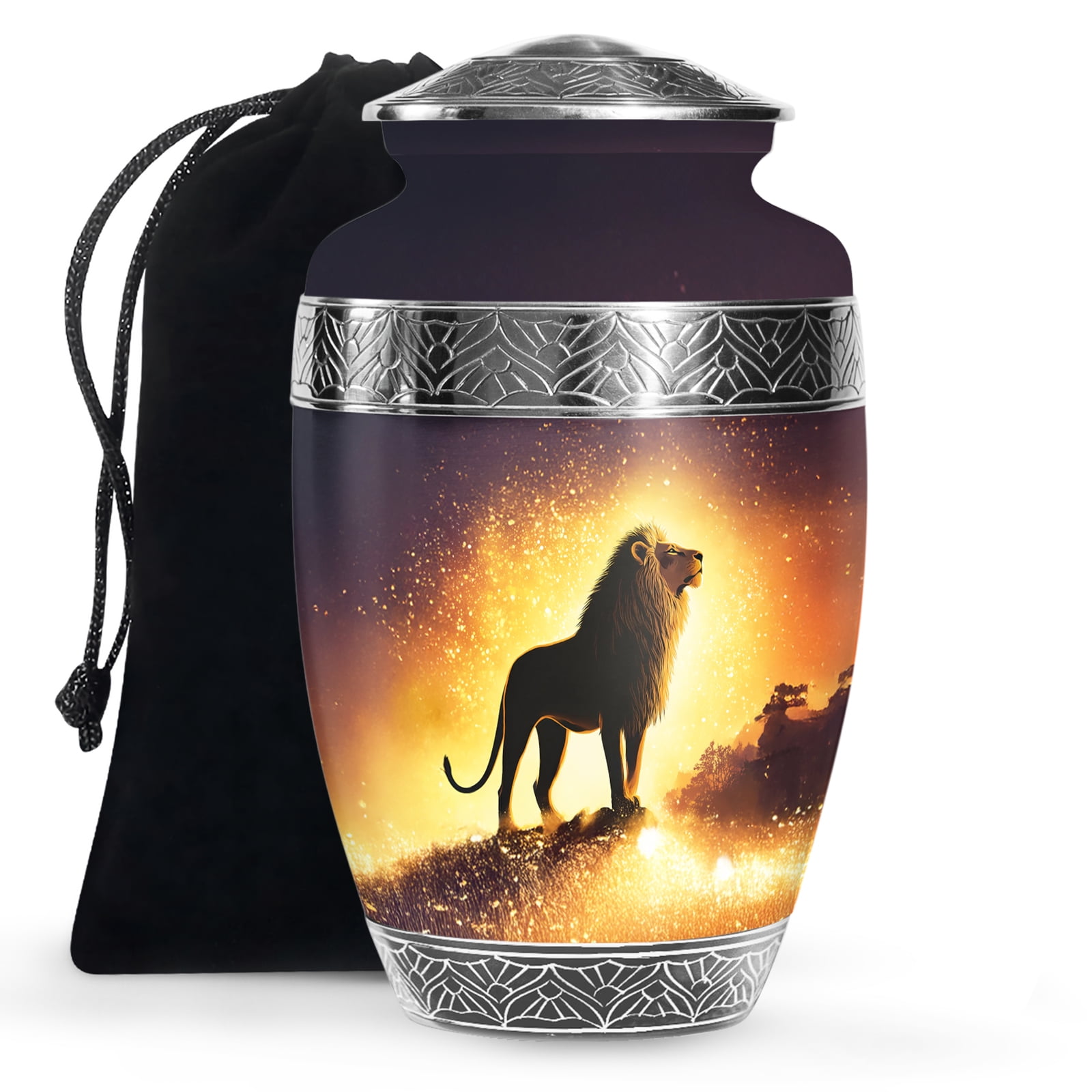 KARYLIZ Lion Cremation Urns For Male & Female - 200 Cubic Inches - Funeral Urn for Adult Ashes ...