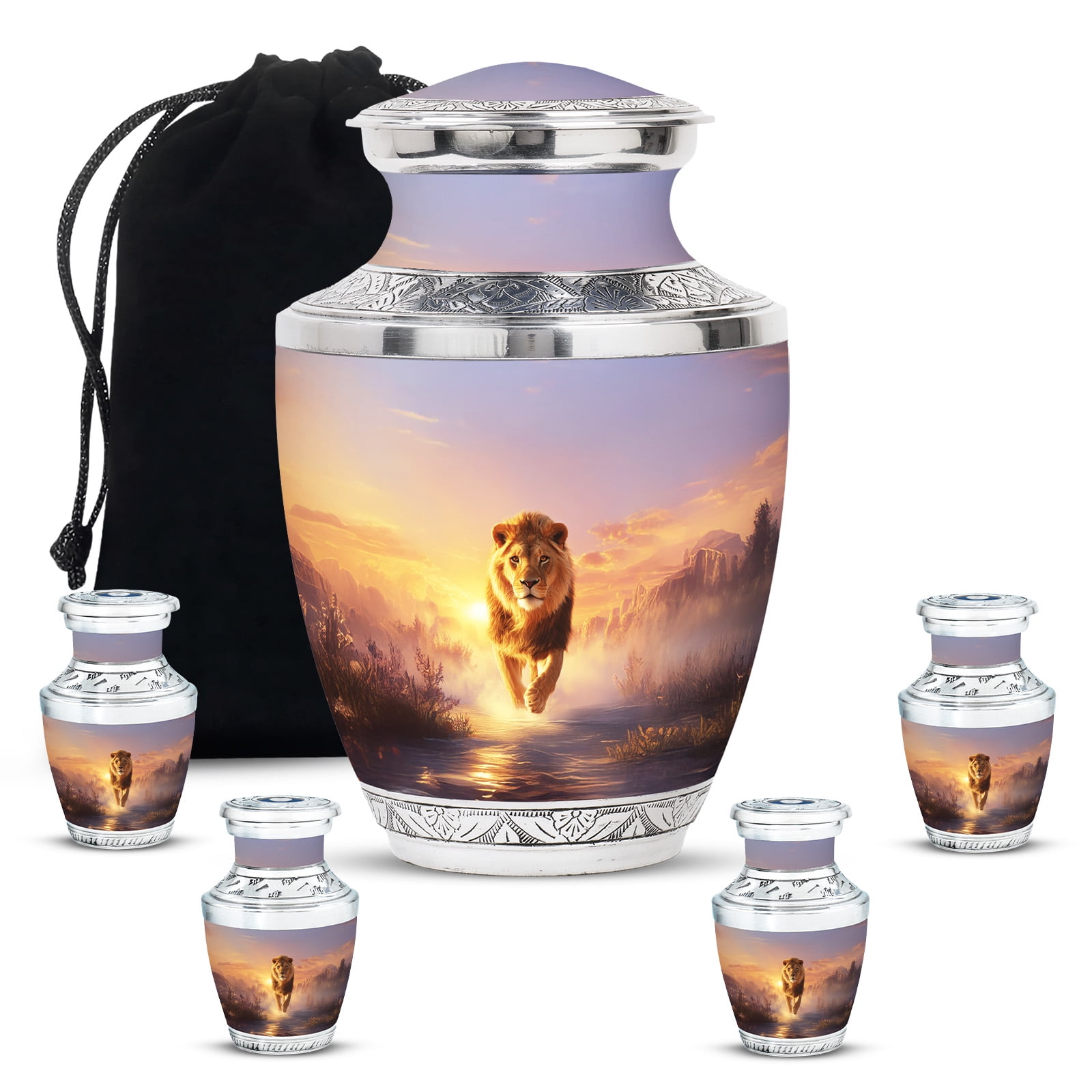 KARYLIZ Lion Decorative Urns for Adult Male & Female - Mini Cremation ...