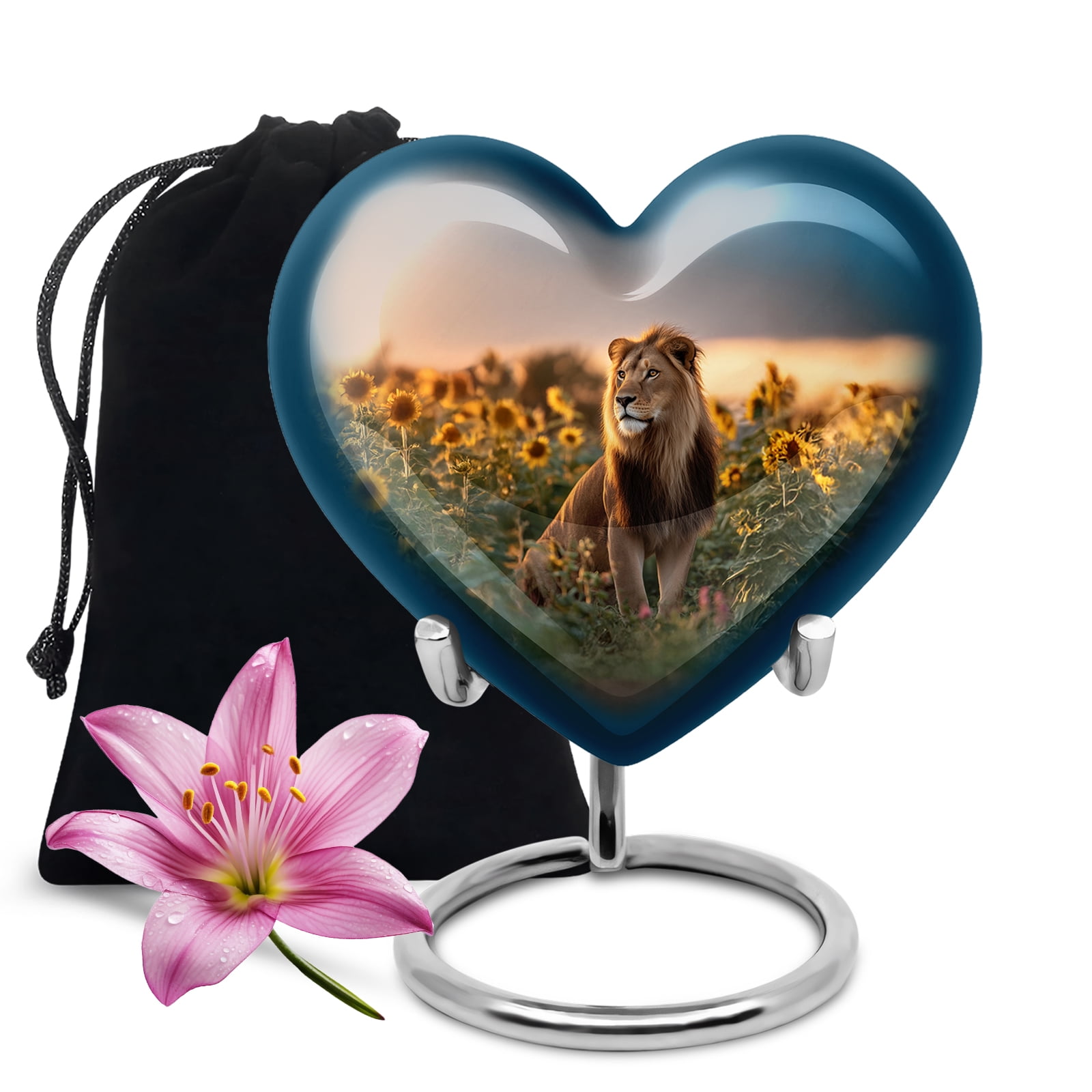 KARYLIZ Lion Funeral Heart Shaped Urns for Ashes Adult Female & Male ...
