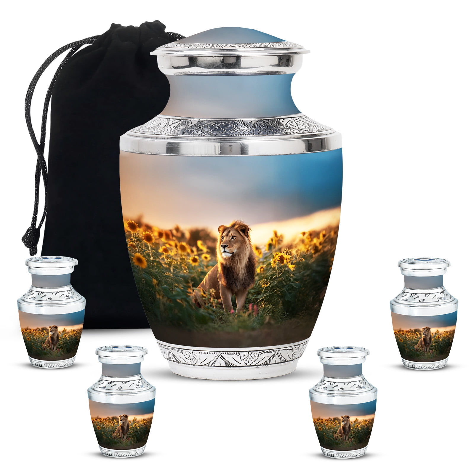 KARYLIZ Lion Funeral Keepsake Urns for Ashes Adult Female & Male - Cremation Urns For Adult ...