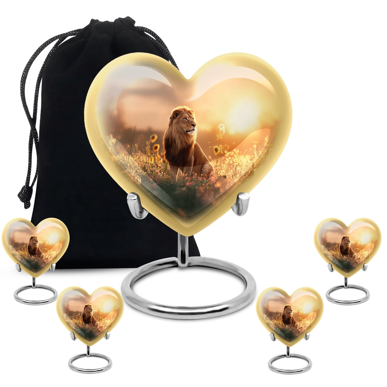 KARYLIZ Lion Funeral Urns for Ashes for Adult Female & Male - Mini ...