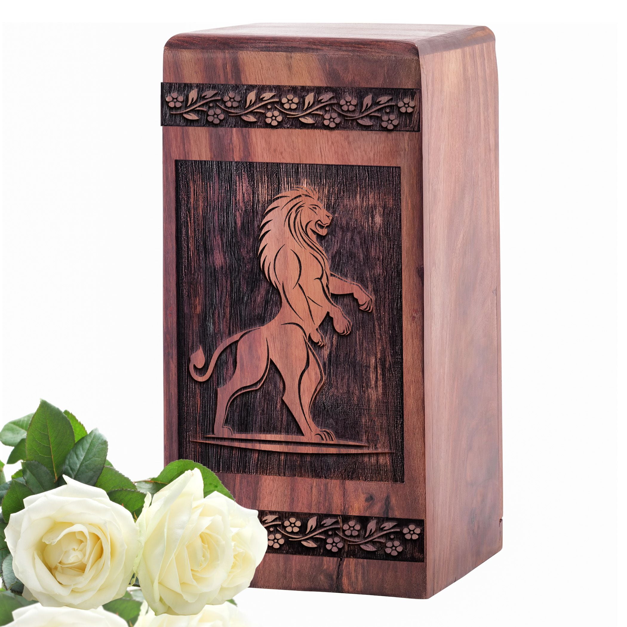 KARYLIZ Lion Urn For Ashes - Lion Memorial Keepsake Wooden Urns ...