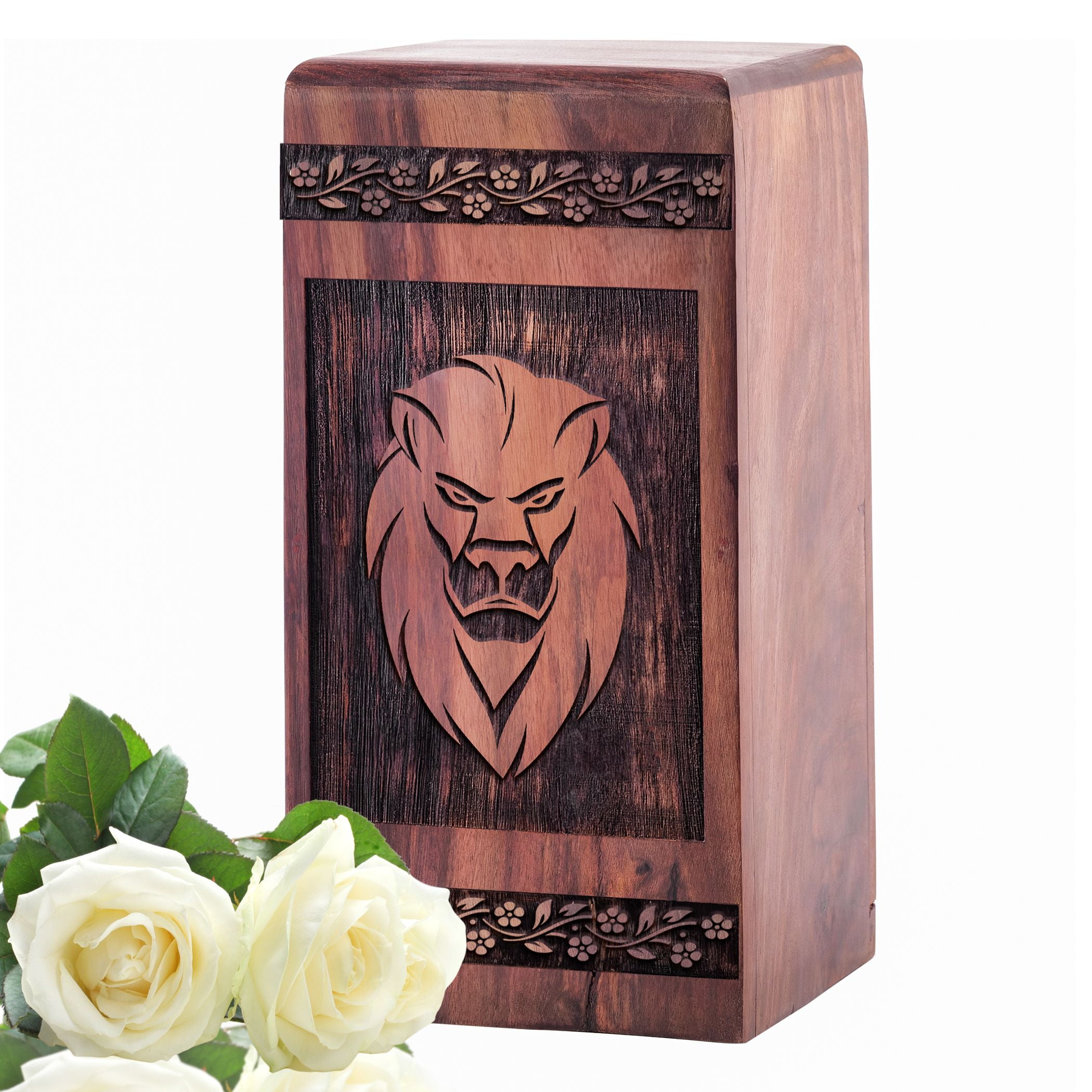 KARYLIZ Lion Urns - Little Wooden Cremation Urns - Mini Urns For Human ...
