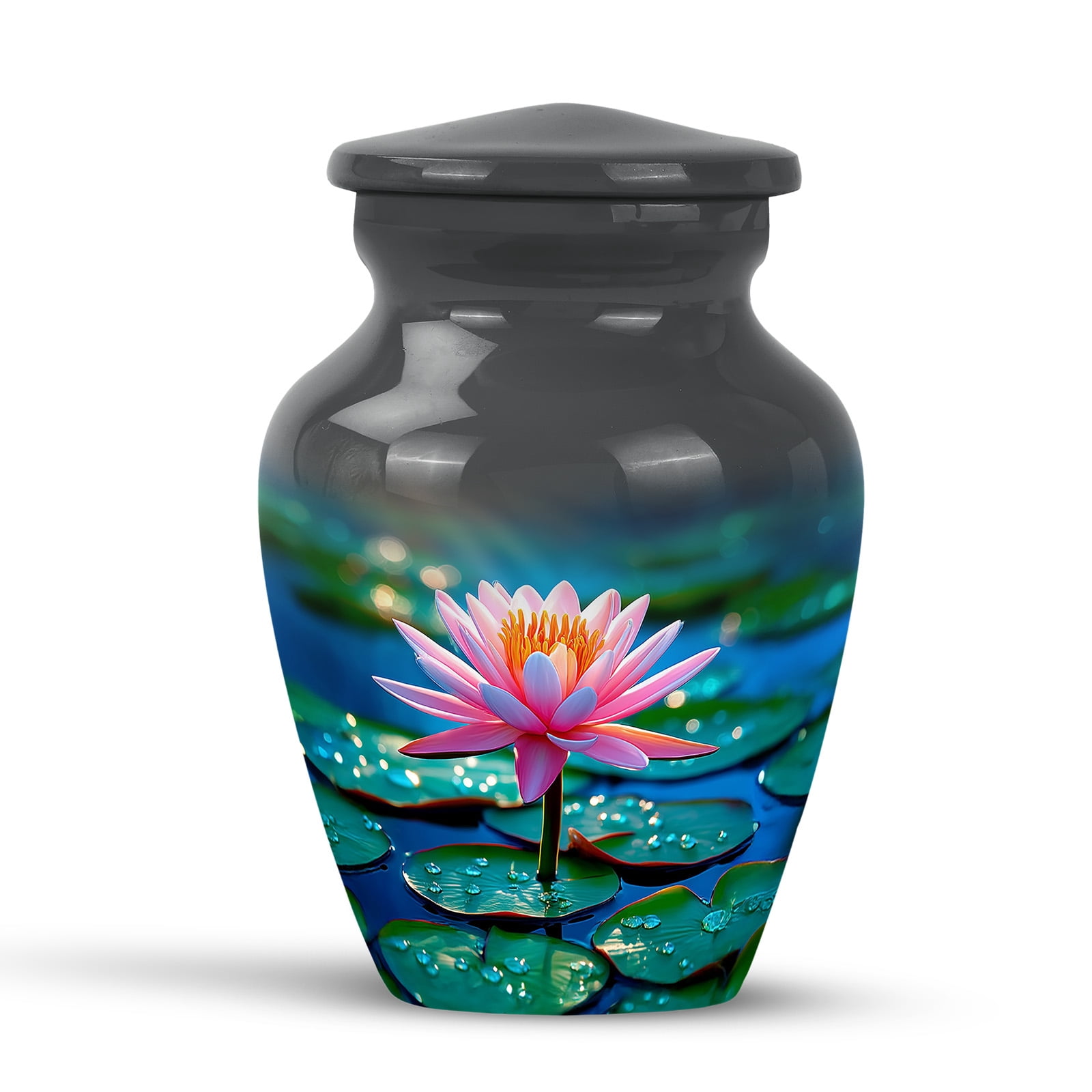 KARYLIZ Lotus Urn - Mini Urn for Ashes Adult Small - Gray Urns for ...