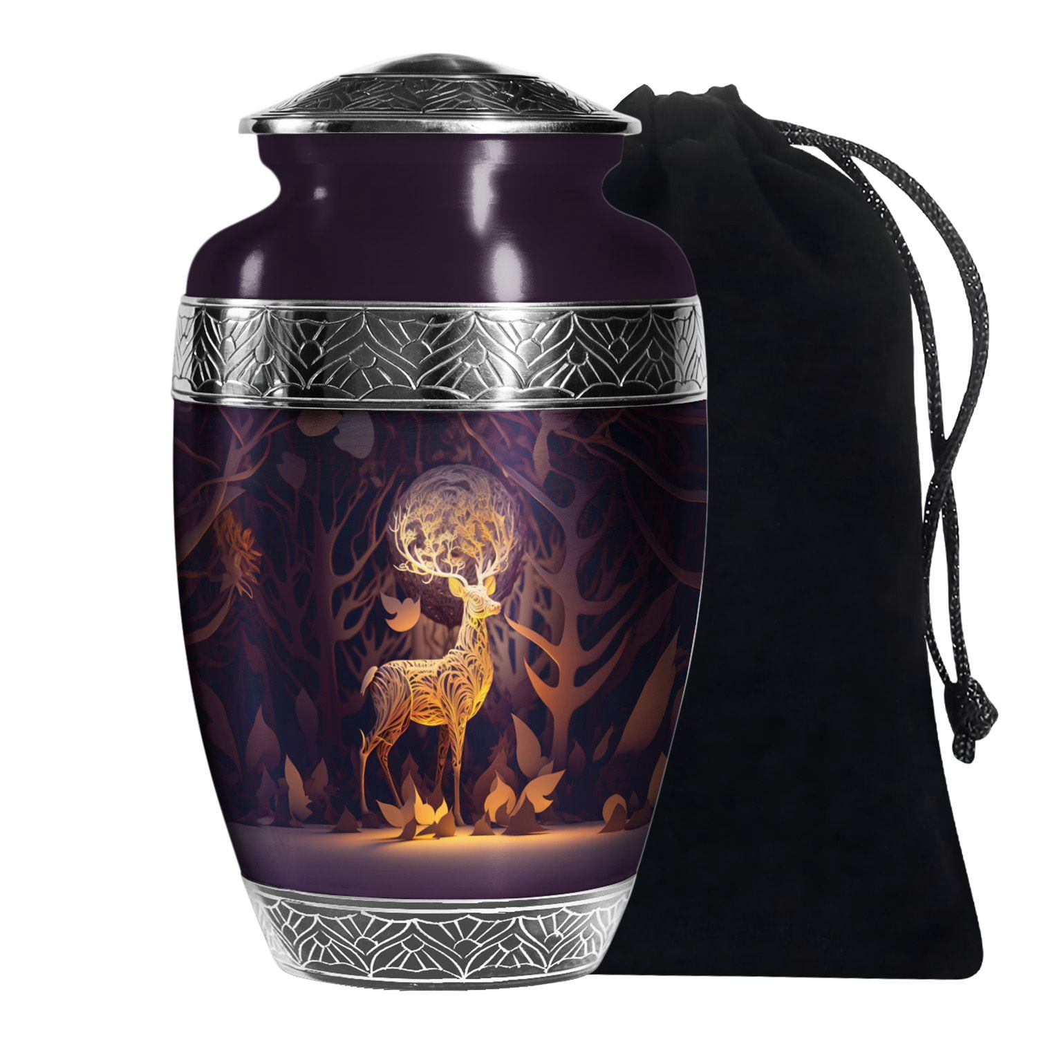 KARYLIZ Majestic Golden Deer Urn - Large Funeral Urns - Urns For Adult ...