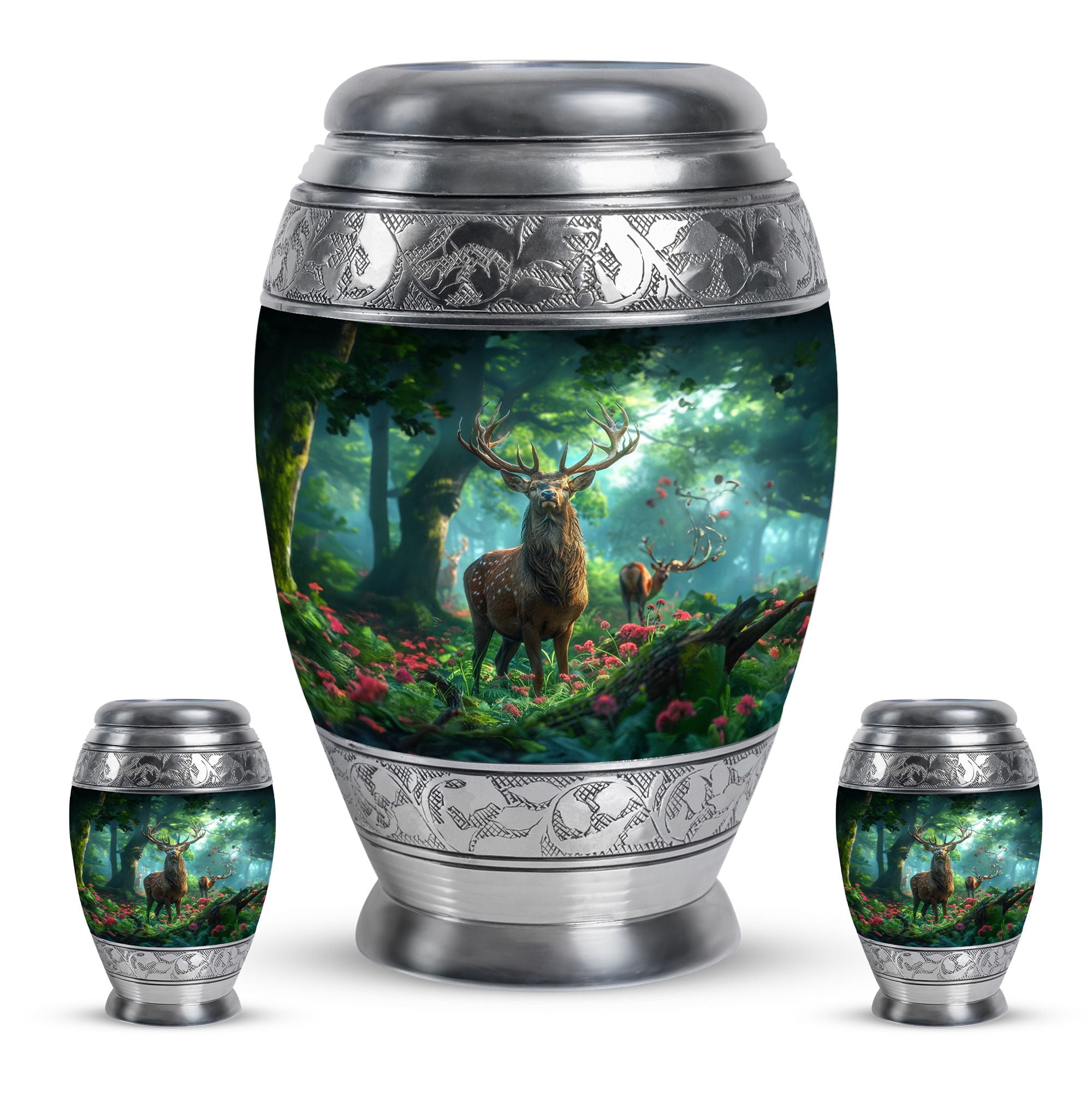 KARYLIZ Mini Green Forest Deer Urn - Urns for Human Ashes Adult Man ...