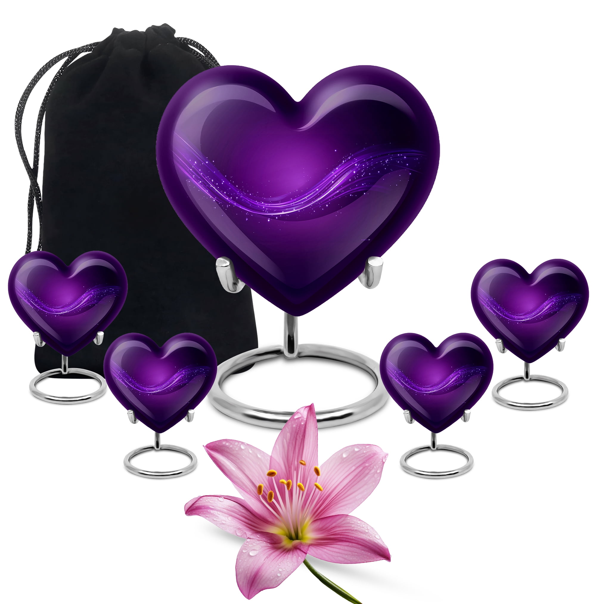 KARYLIZ Mini Purple Urns For Human Ashes - Small Urn For Human Ashes ...