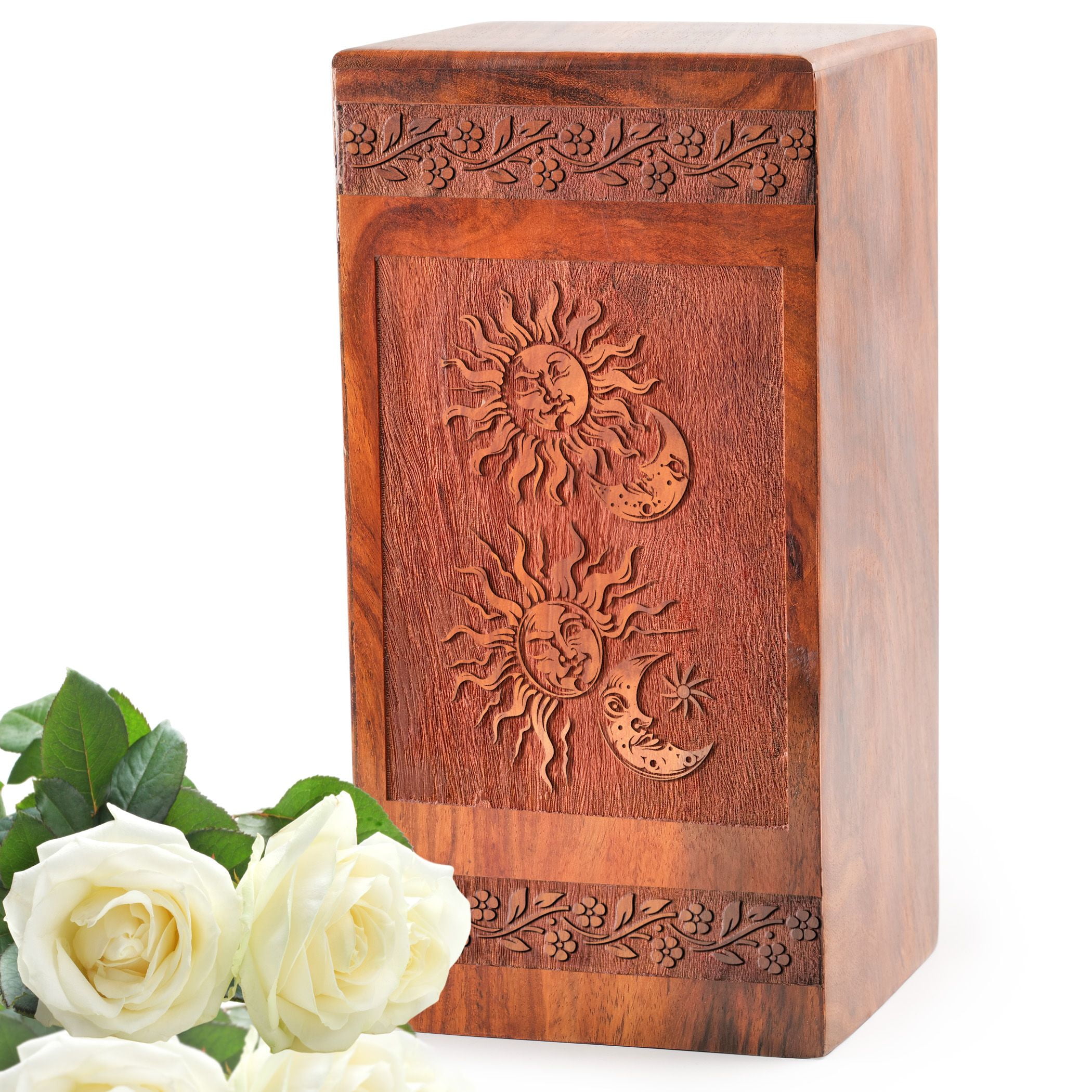 KARYLIZ Moon Phases Small Wood Box - Funeral Urns For Adult Ashes Women ...
