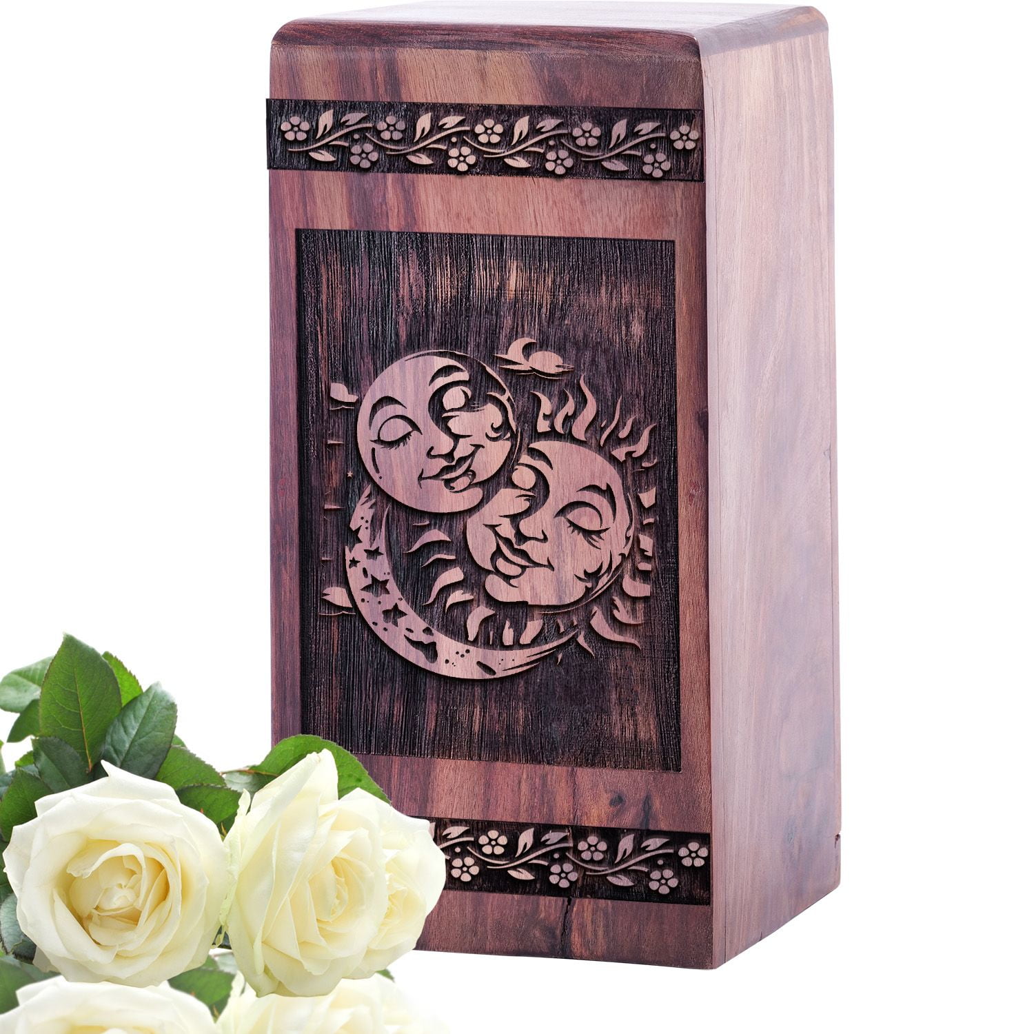 KARYLIZ Moon Wooden Urns For Adults - Funeral Urns For Adult Ashes Men ...