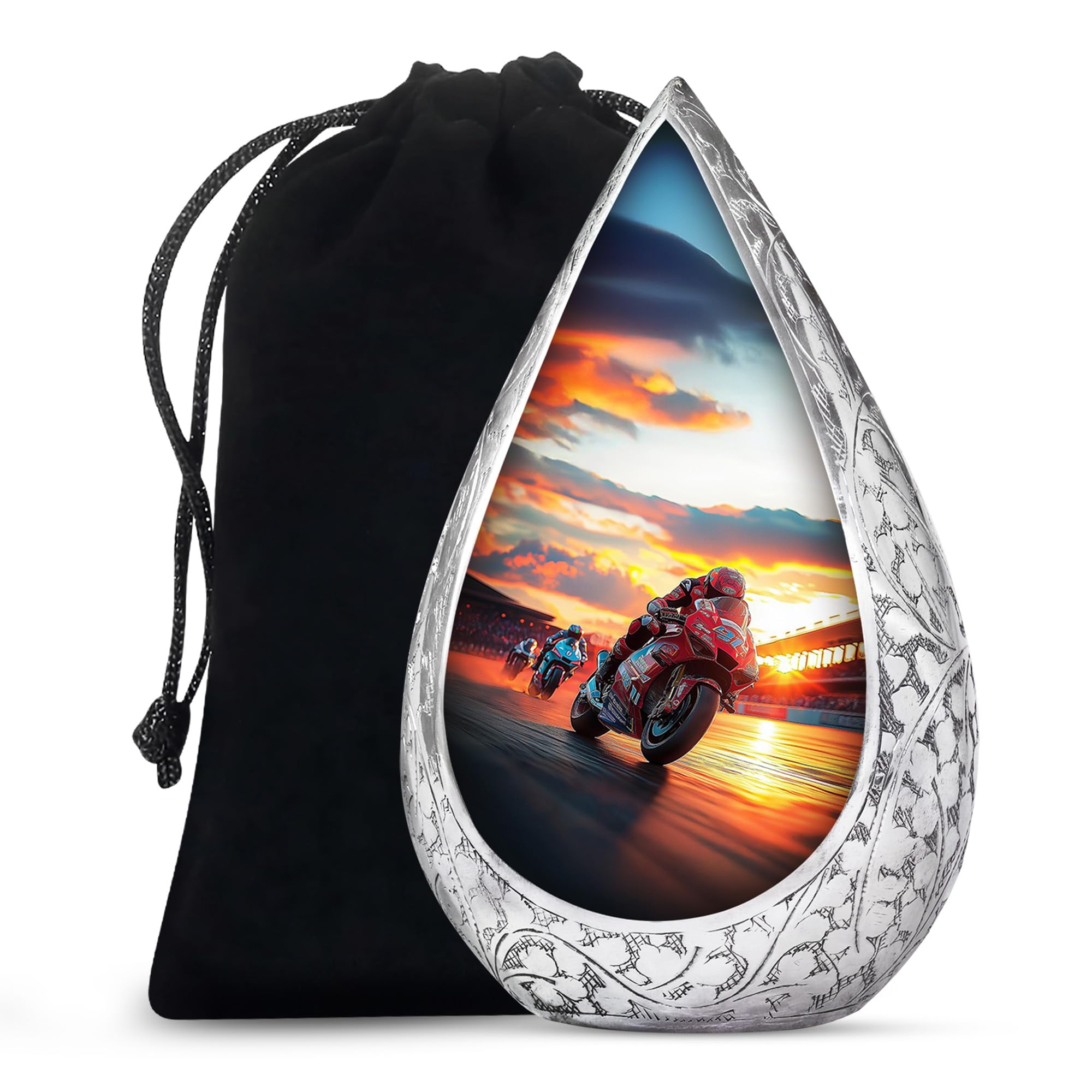 KARYLIZ Motorcycle Large Urns for Human Ashes Adult - Sunset Ash Urns for Humans - Cremation ...