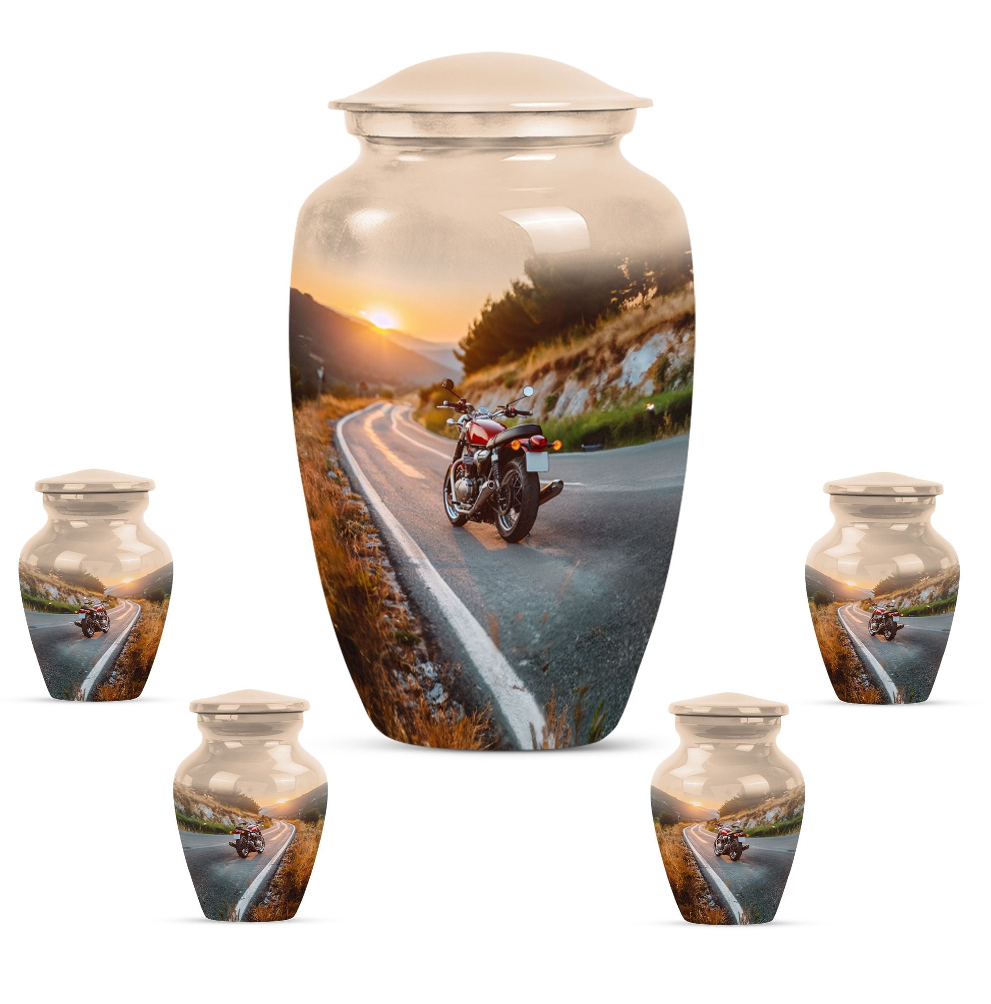 KARYLIZ Motorcycle Mini Urns for Human Ashes Set 5 - Sunrise 10
