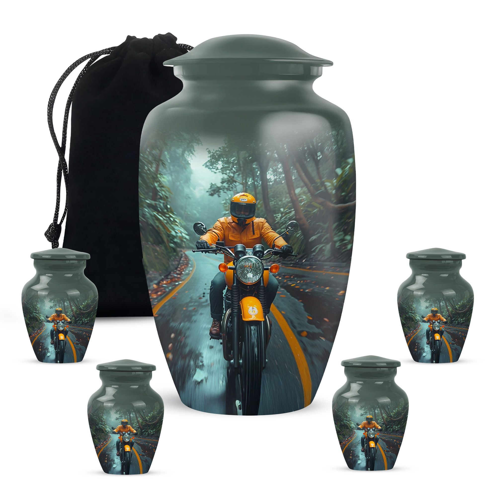 KARYLIZ Motorcycle Riding Cremation Urns For Men, Small Urns For Human ...