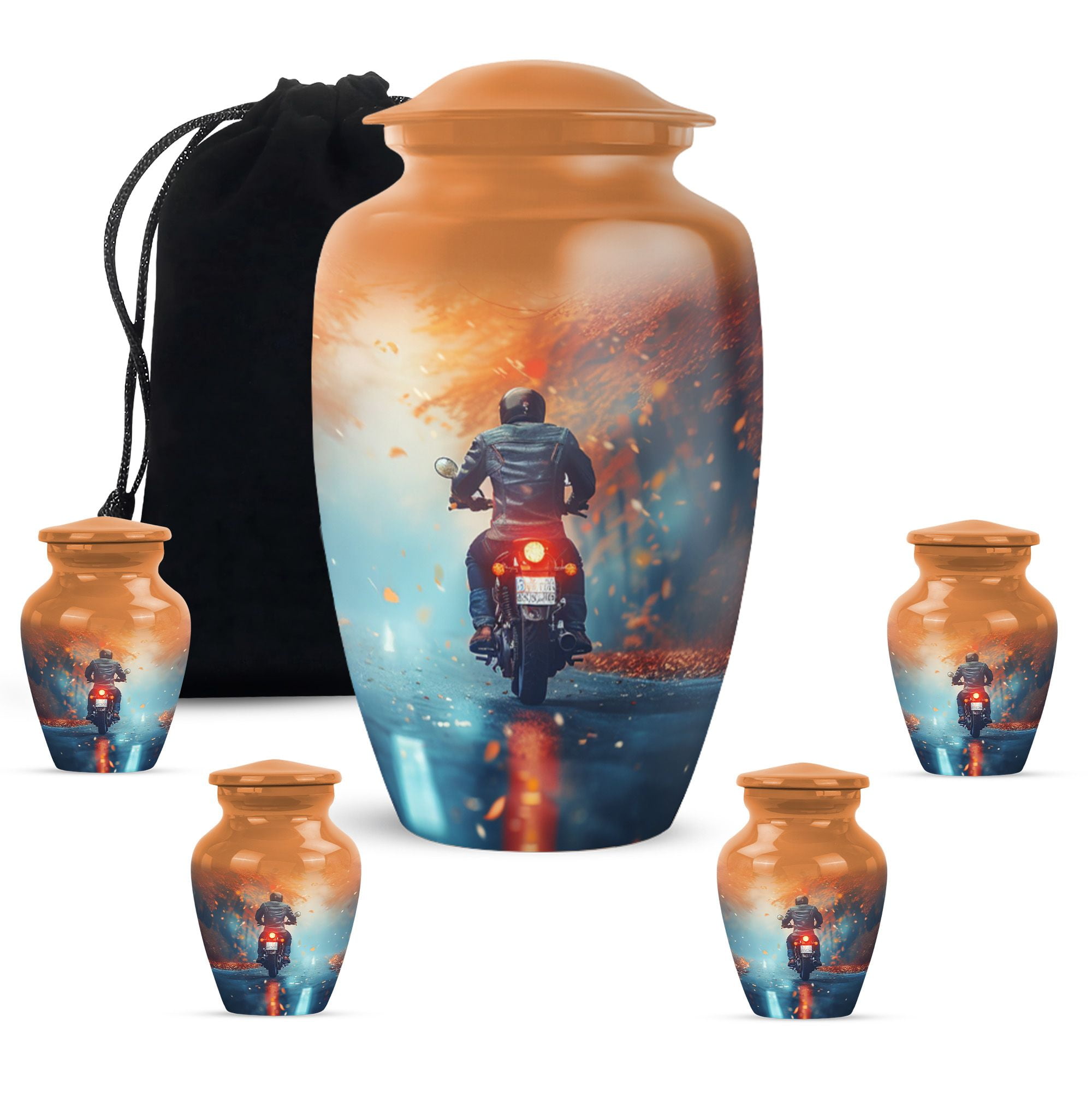KARYLIZ Motorcycle Riding Funeral Urns For Adult Ashes Men, Cremation ...