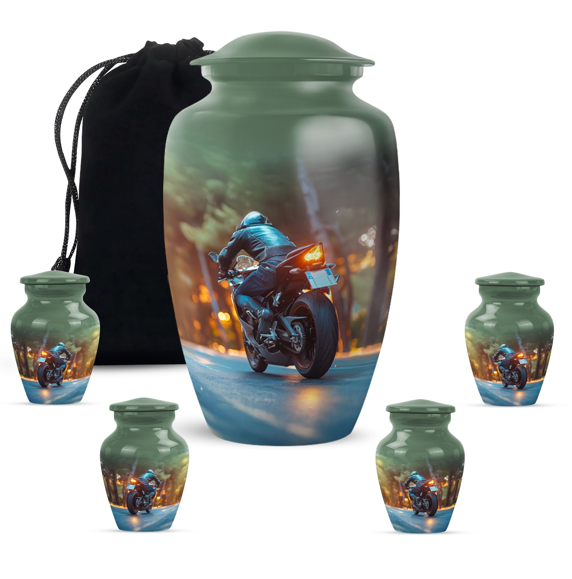 KARYLIZ Motorcycle Riding Urns For Women Human Ashes, Small Urns Human ...