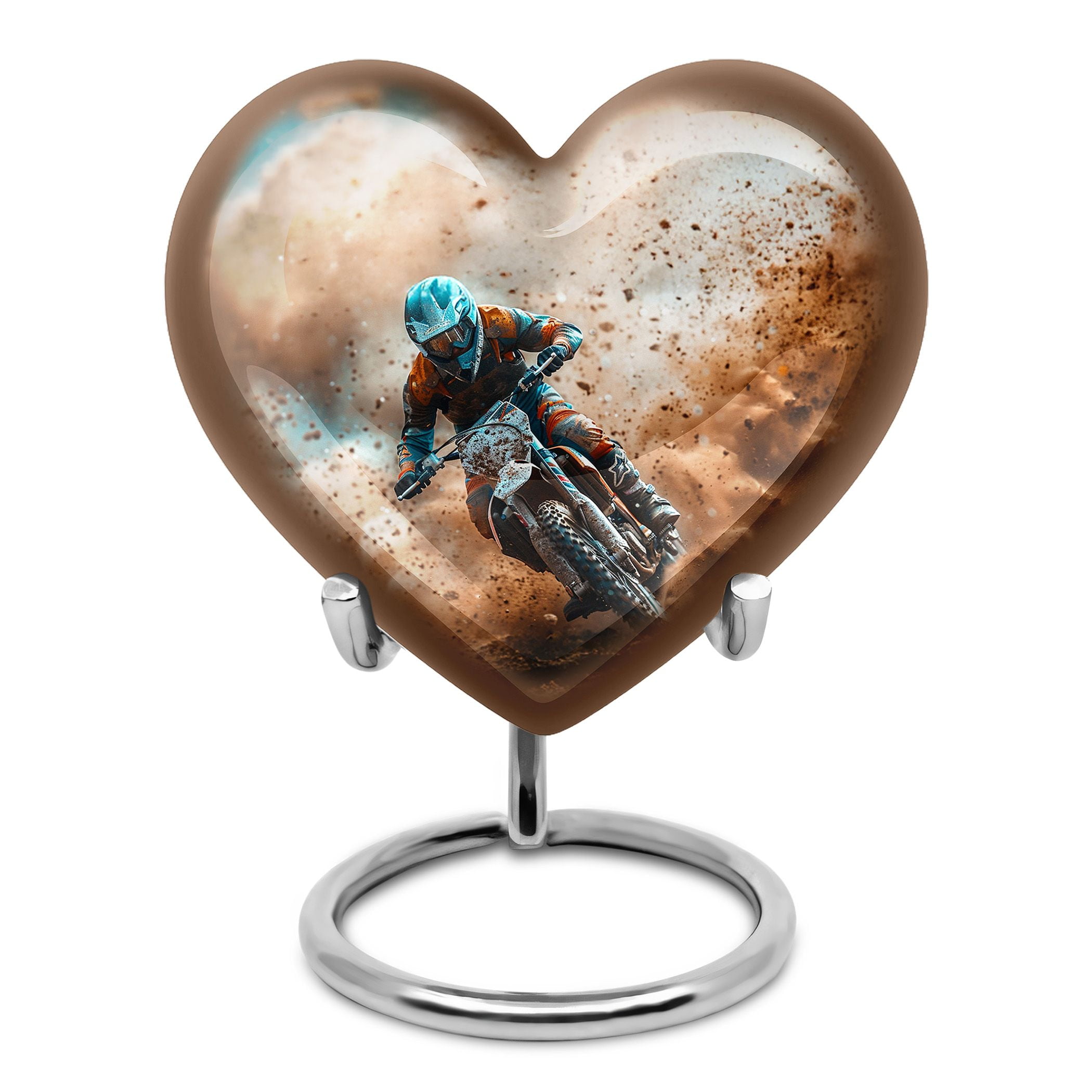 KARYLIZ Motorcycle Urns For Ashes Adult Male - Heart Shaped Urn Stand ...