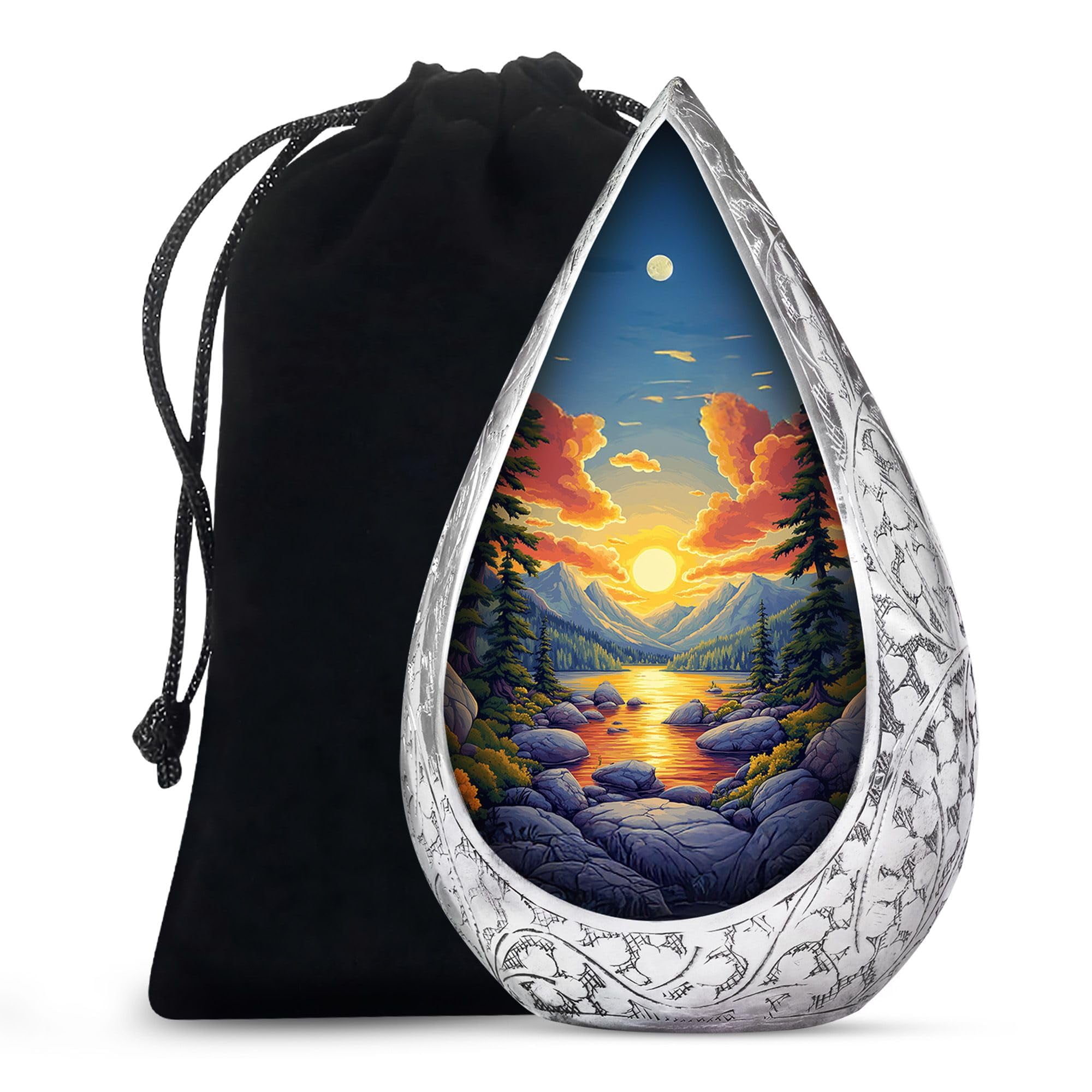 KARYLIZ Mountain Large Funeral Urns for Cremation - Sunset Adult Ash ...