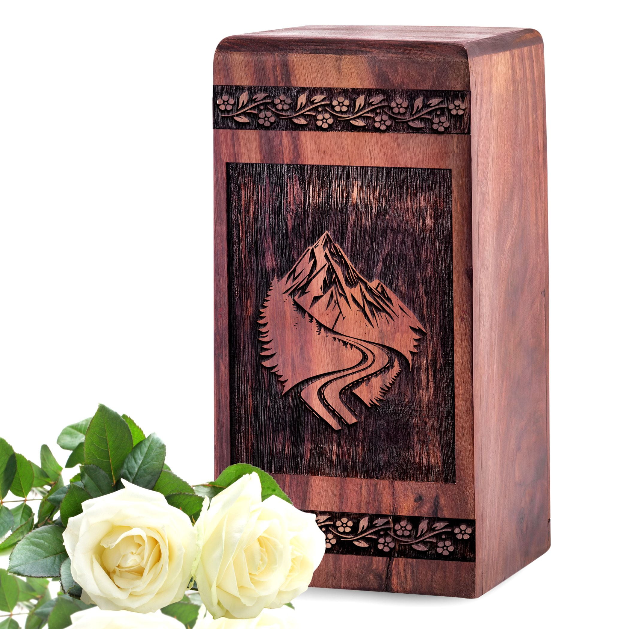 KARYLIZ Mountain Miniature Wooden Urns For Ashes Keepsake Cremation ...