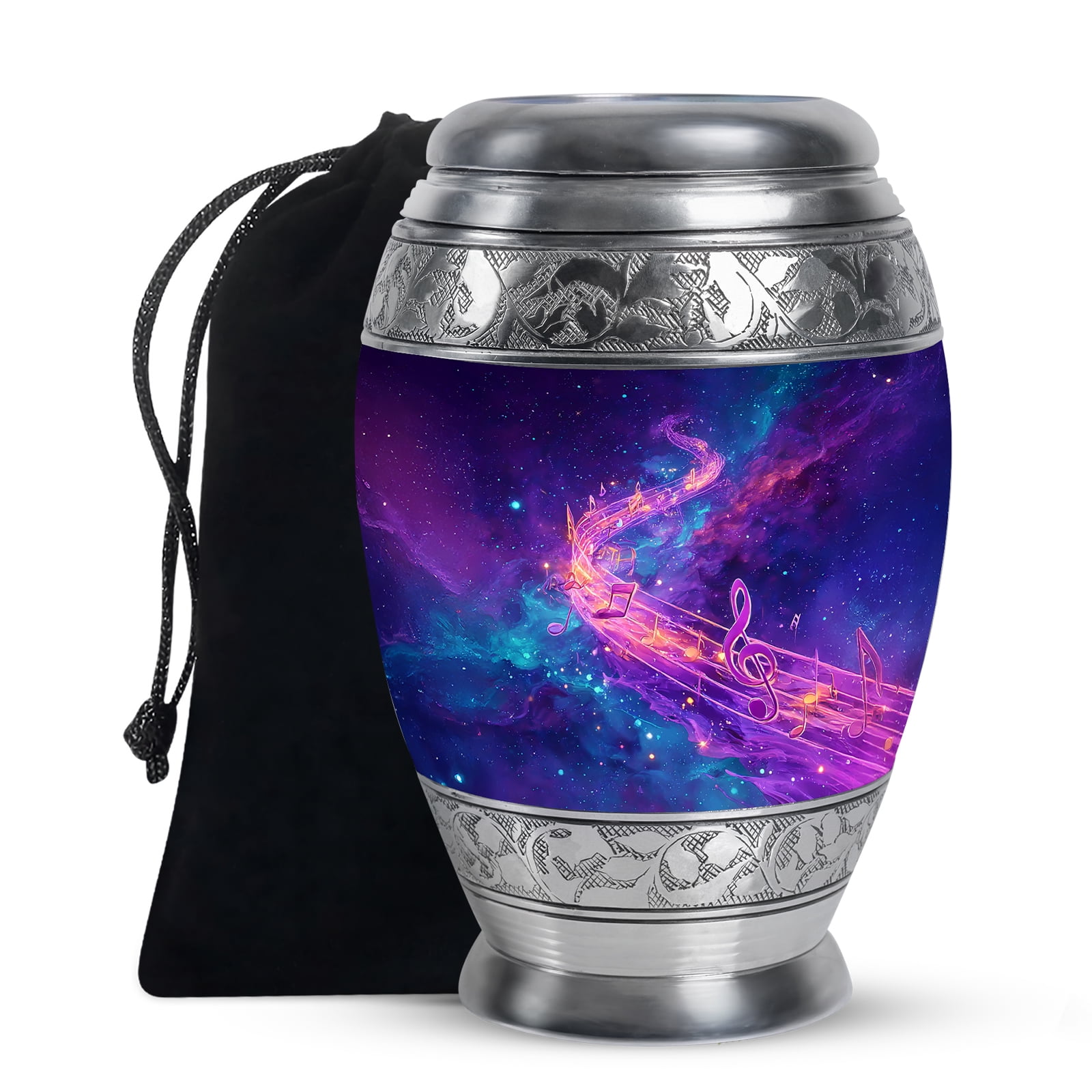 KARYLIZ Music Urn - 10 Inch - Purple Funeral Urn For Ashes Adult Male ...