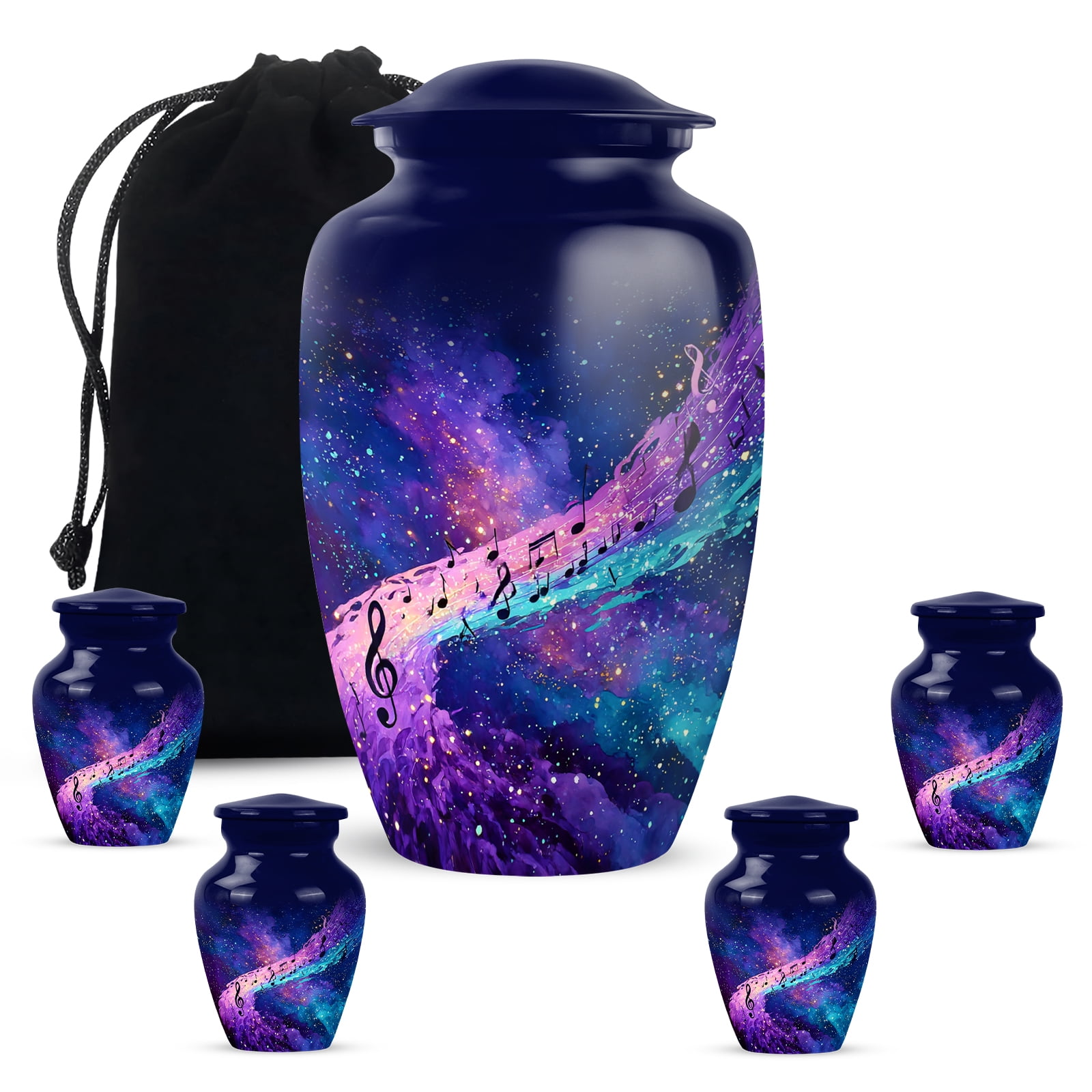 KARYLIZ Music Urns For Human Ashes Adult Female, Purple Black Musical ...
