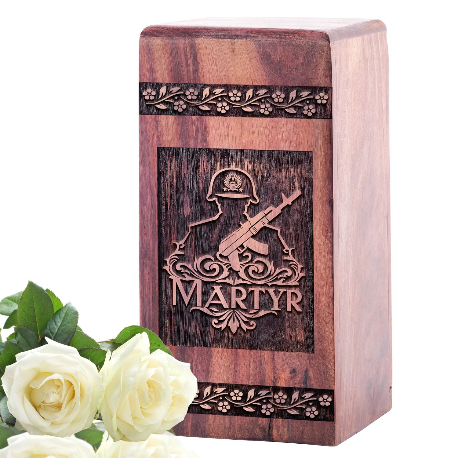 KARYLIZ Naval Solider With Gun Wooden Container Urn - Large Human Urn ...