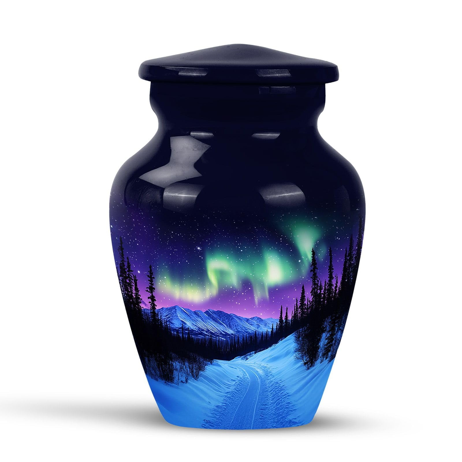 KARYLIZ Northern Light Mini Urn for Women Ashes - Blue Mountain Human Ashes Keepsake - Tiny ...
