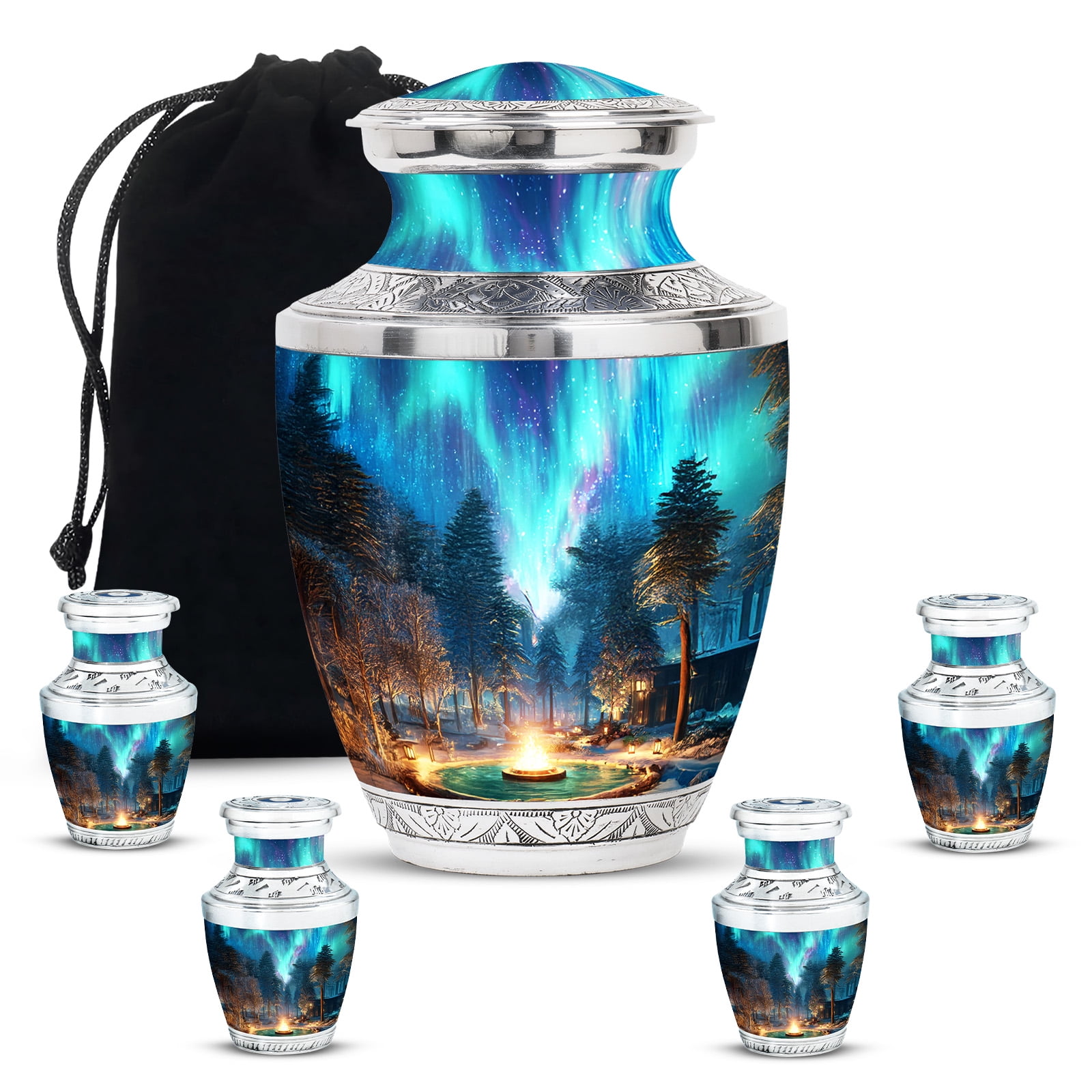 KARYLIZ Northern Lights Urns, Urn for Ashes Adult Male and Female ...