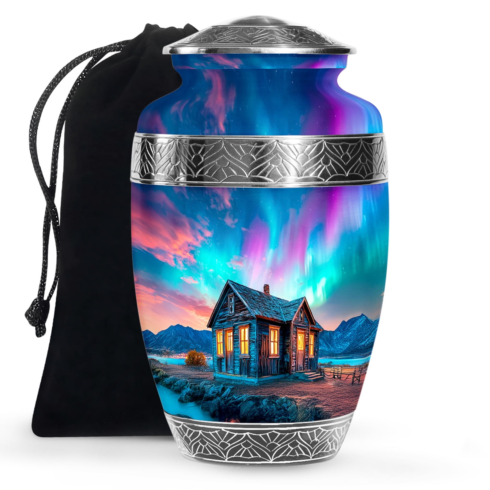KARYLIZ Northern Lights Cremation Urns, Memorial Urn for Family, Ash ...