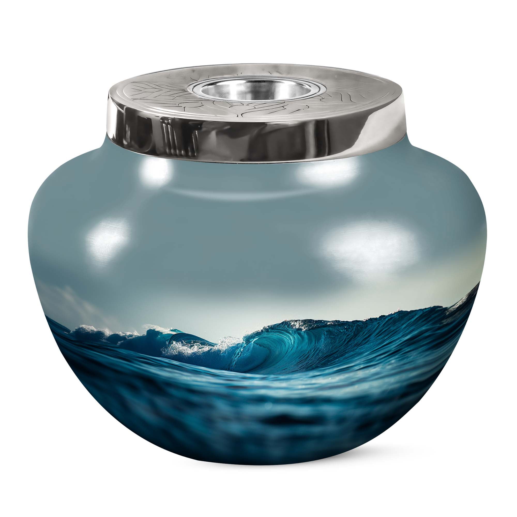 KARYLIZ Ocean Waves Urn For Ashes For Women - Large Urns For Adult Male ...