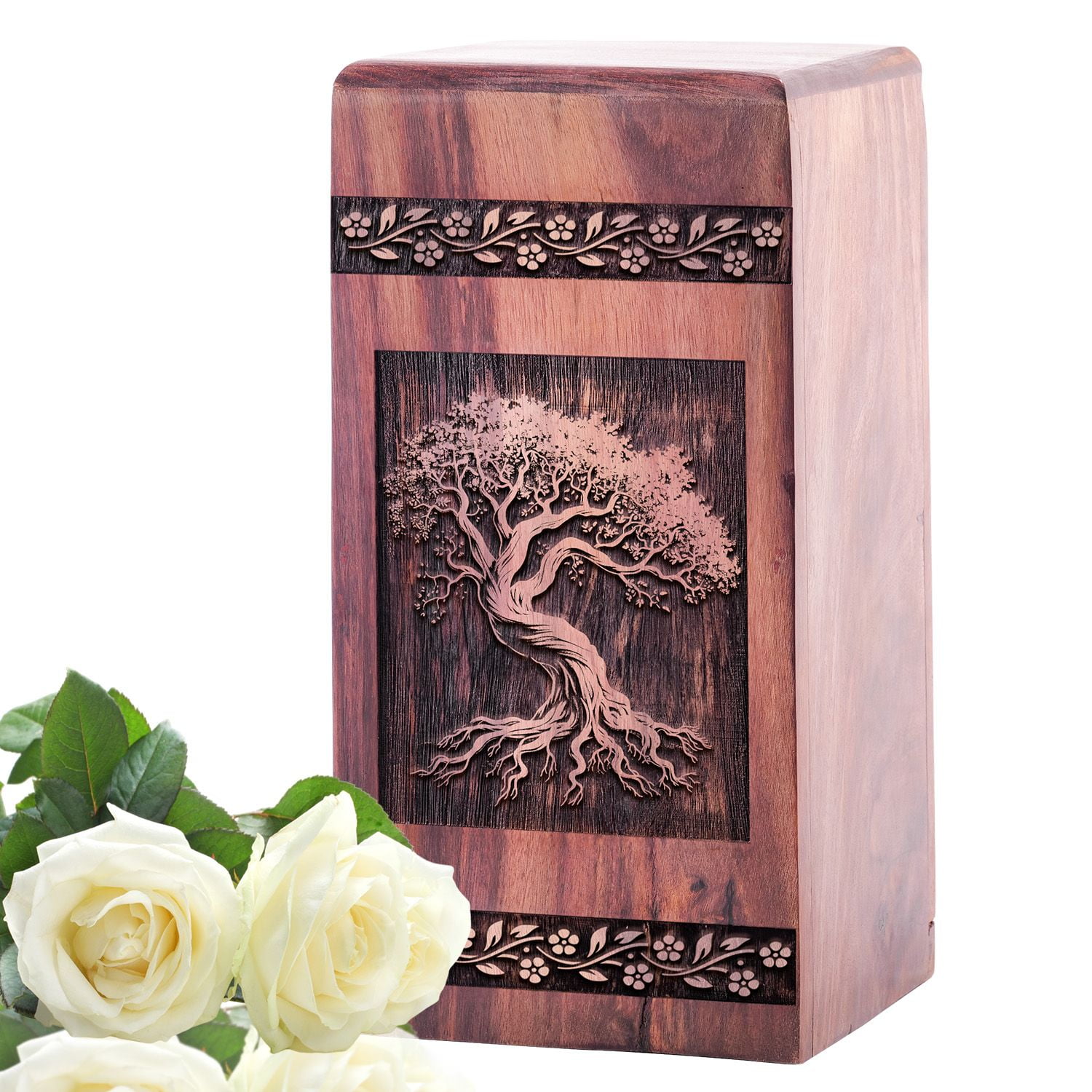 KARYLIZ Old Tree Of Life Wood Urns Ashes - Adult Large Urn - Cremation ...
