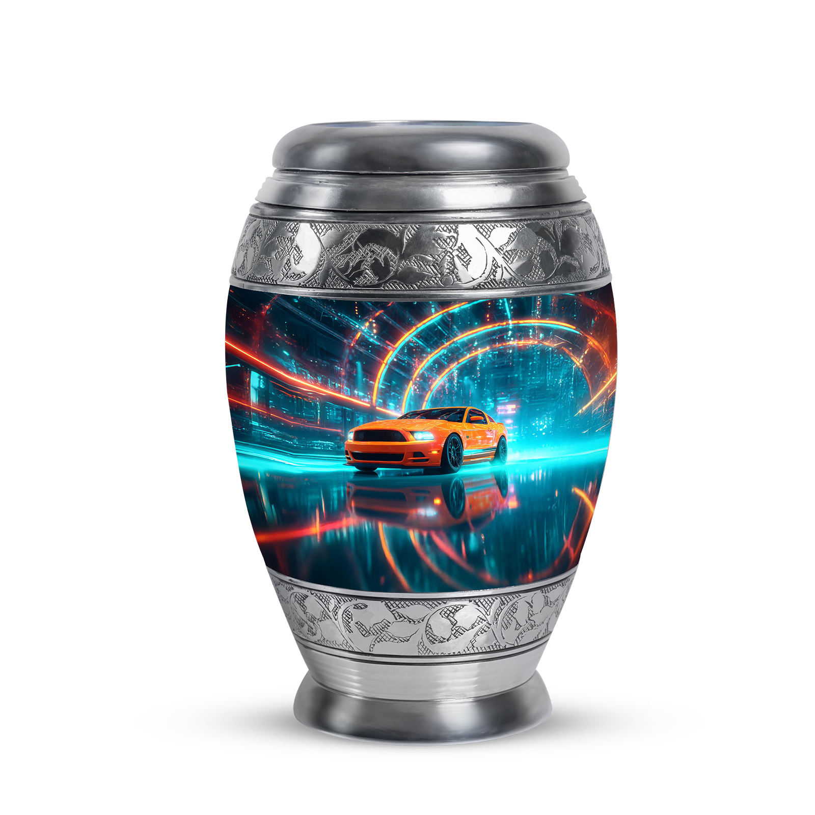 KARYLIZ Orange Sports Car Small Cremation Urns for Human Ashes Remains ...