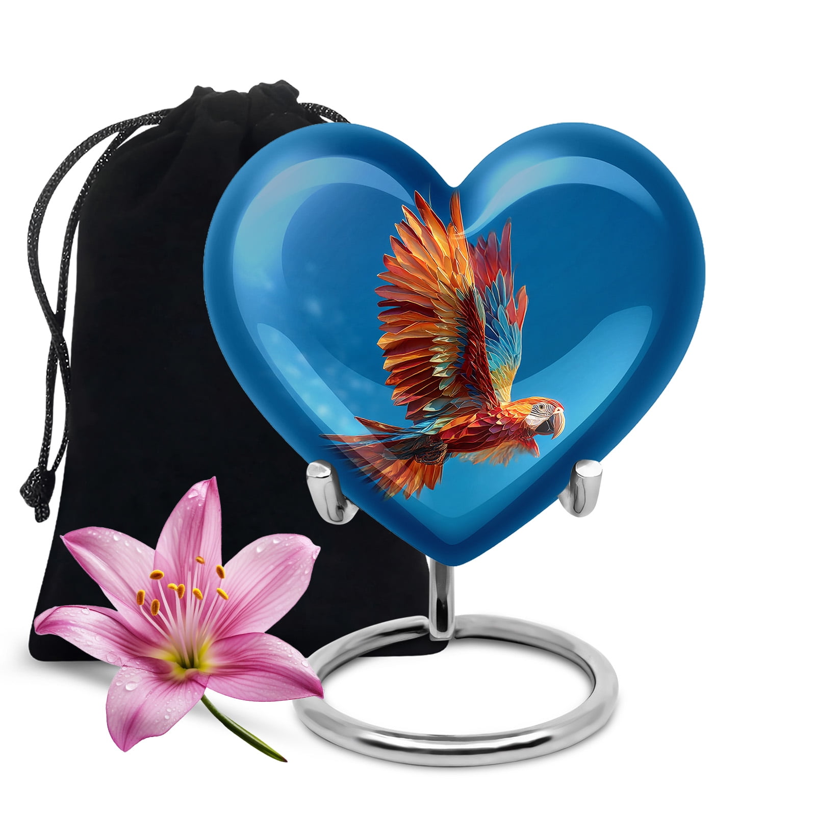 KARYLIZ Parrot Heart Shaped Funeral Urns For Human Ashes Adult Man ...