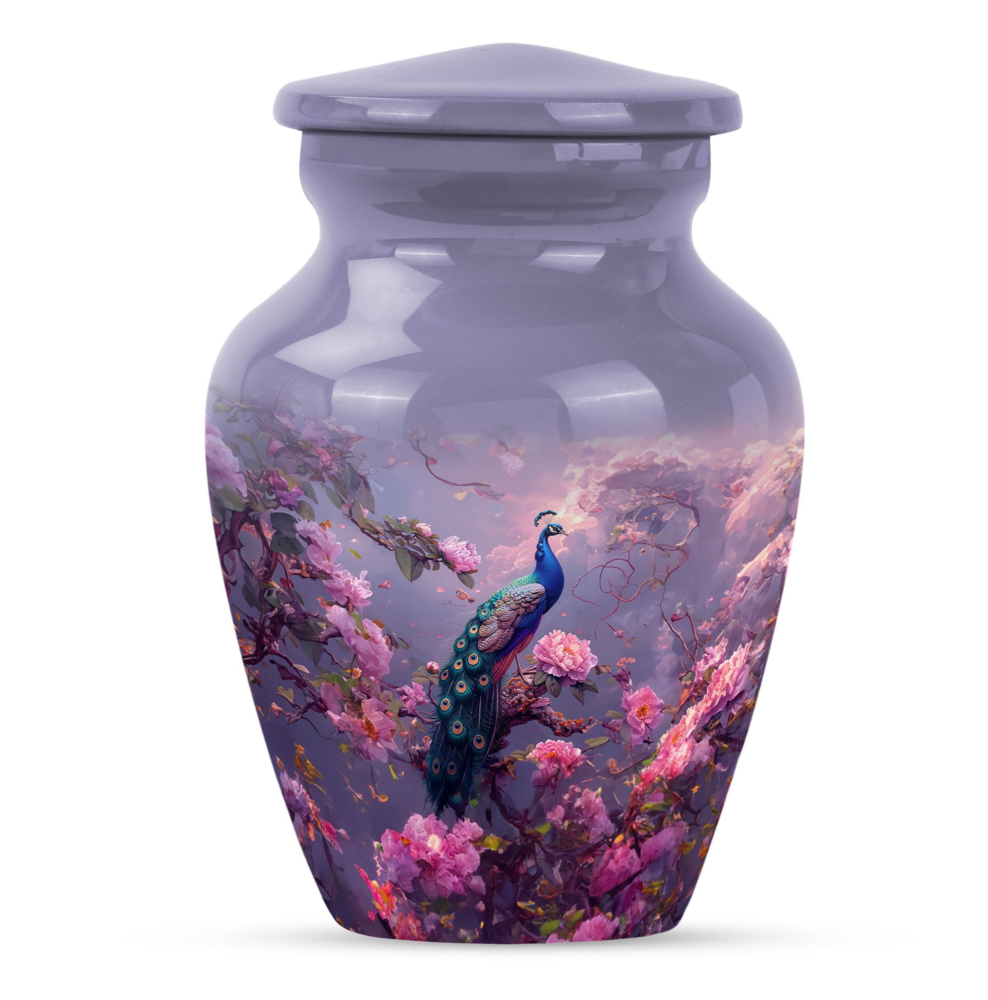 KARYLIZ Peacock in Blooming Cherry Blossom Garden Cremation Urn -Small ...
