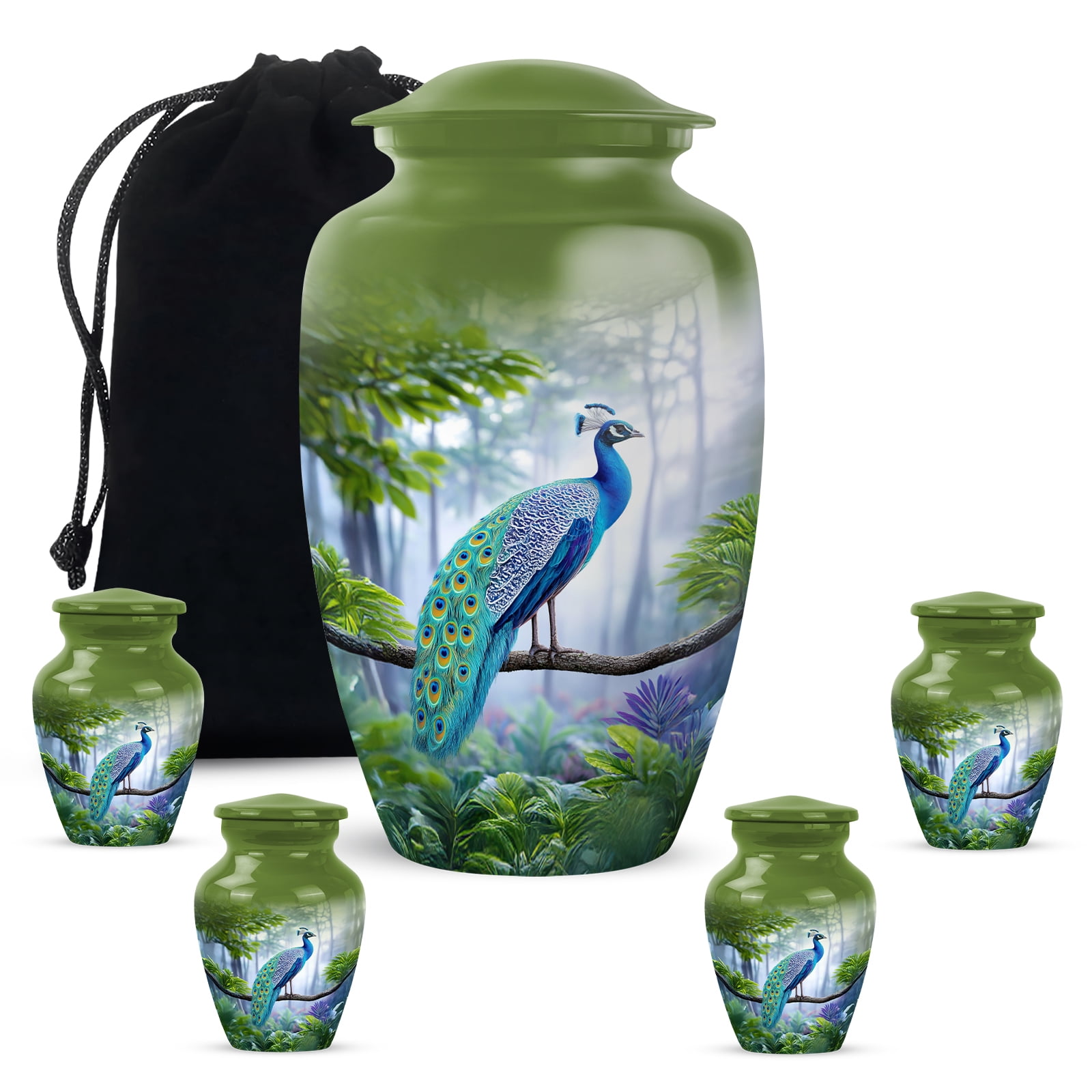 KARYLIZ Peacock Burial Urn for Ashes, Mini Cremation Urns For Human ...