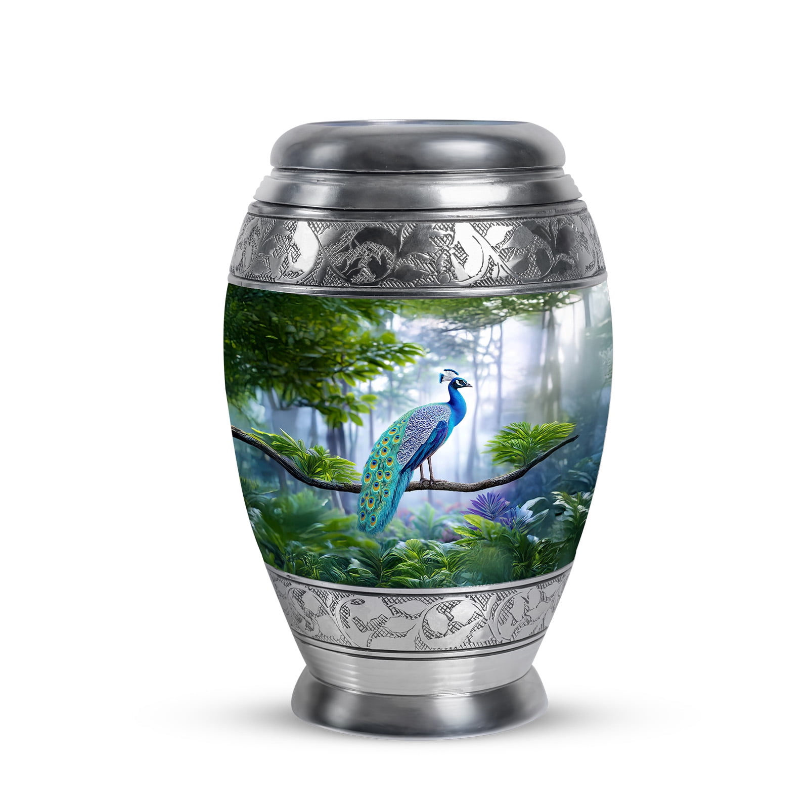 KARYLIZ Peacock Small Urn for Family, Cremation Box, Decorative Urns ...