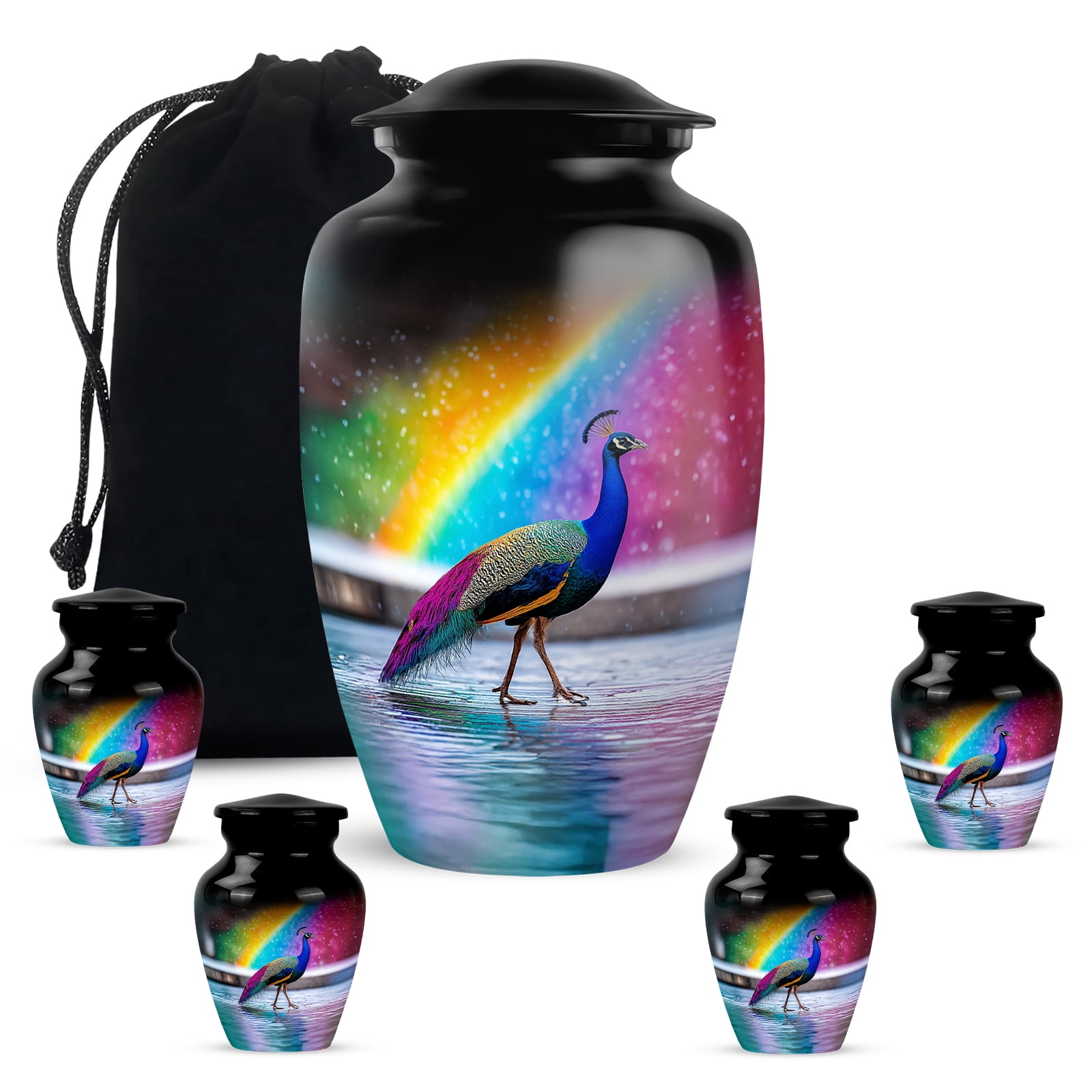 KARYLIZ Peacock Urn For Humans Ashes, Mini Keepsake Urns, Memorial ...