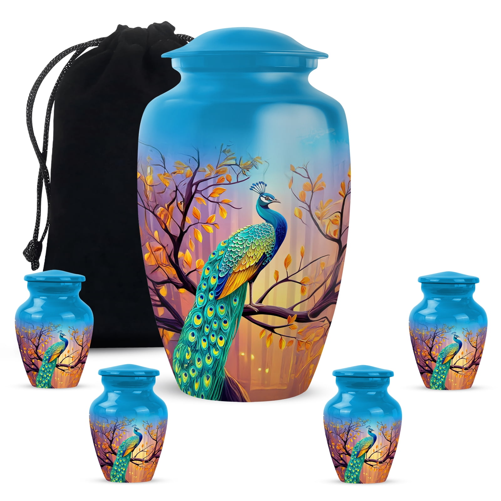 KARYLIZ Peacock Urn, Urns For Ashes, Ash Holder, Mini Keepsake Urn ...