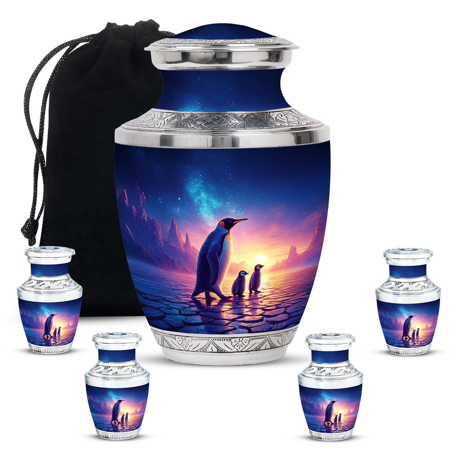 KARYLIZ Penguin Paradise - Funeral and Burial Urn For Ashes For Women ...