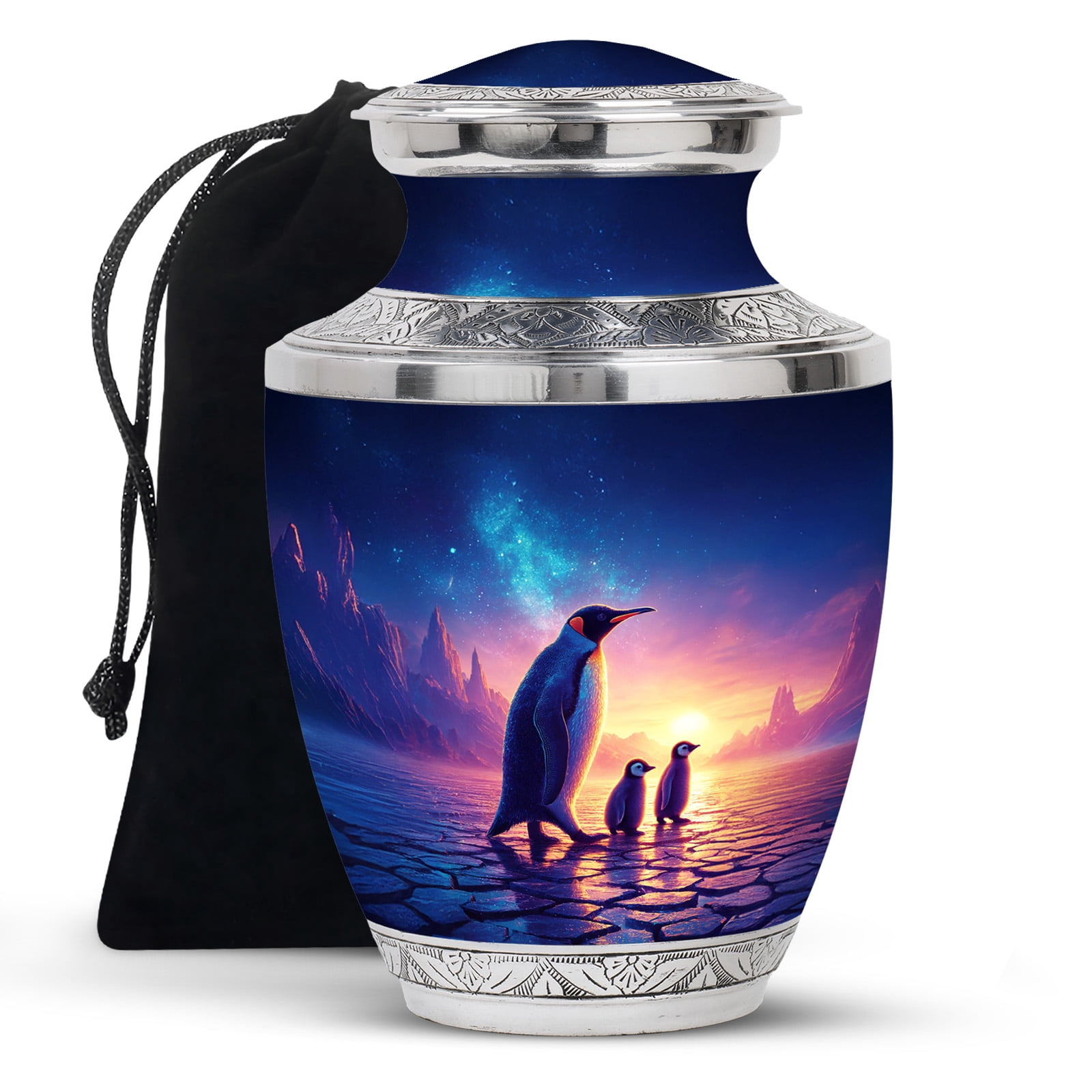 KARYLIZ Penguin Paradise - Funeral and Burial Urn For Ashes For Women ...