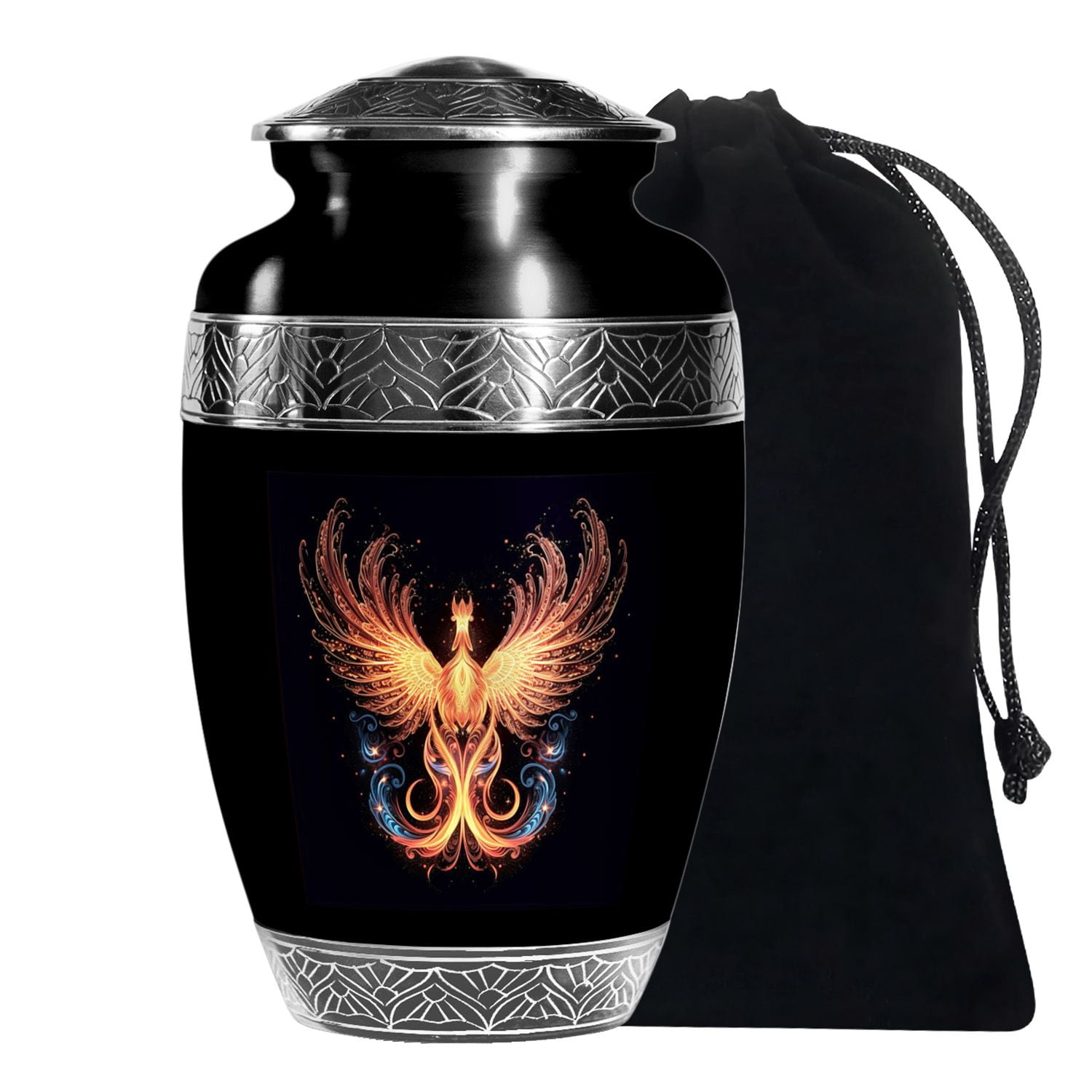KARYLIZ Phoenix-Illustration Cremation Urns For Human Ashes - Large ...