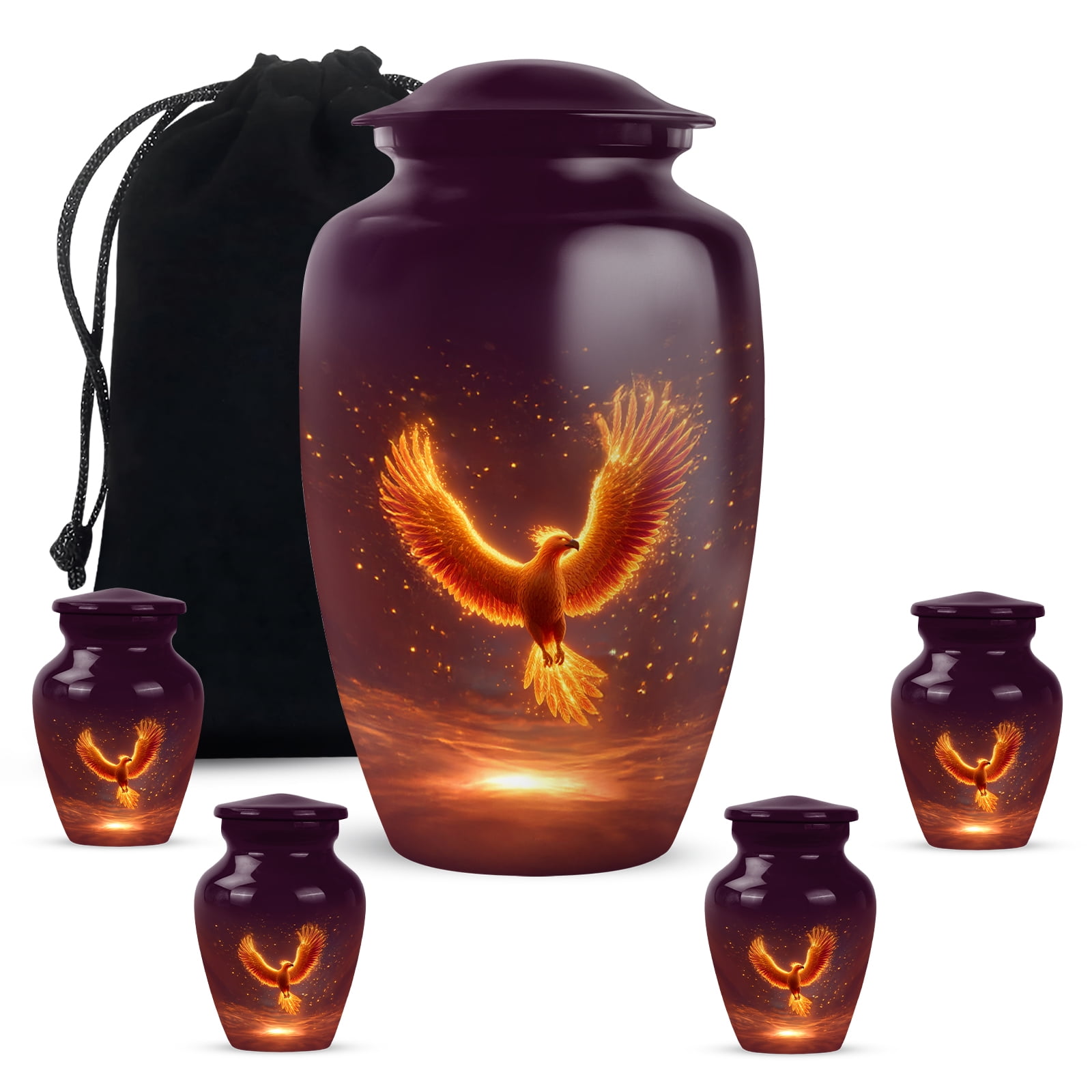KARYLIZ Phoenix Rising at Sunset Fly Cremation Urn for Ashes Adult Male ...