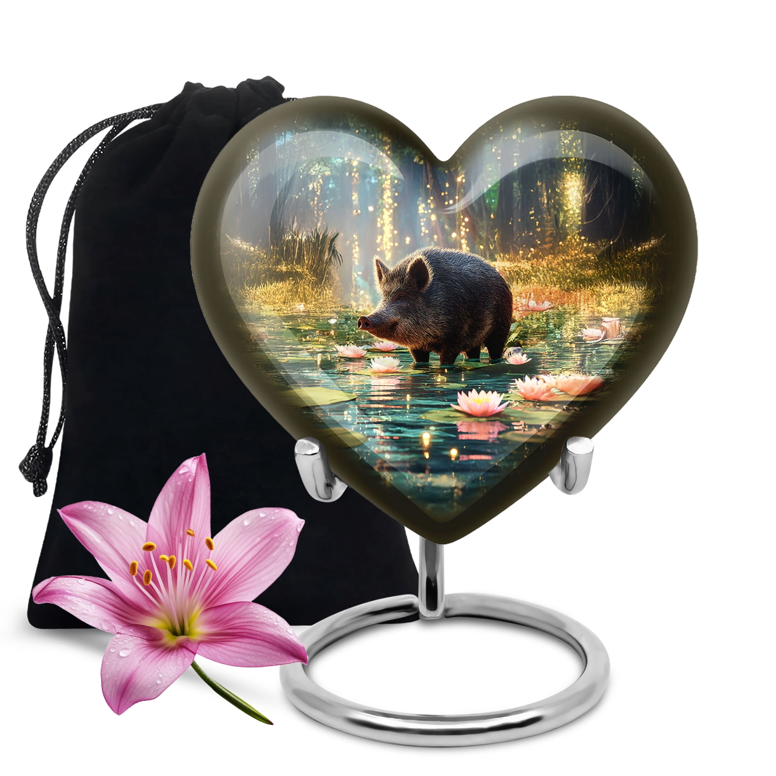 KARYLIZ Pig Urns for Ashes - Heart Shaped Cremation Urn For Human Large ...